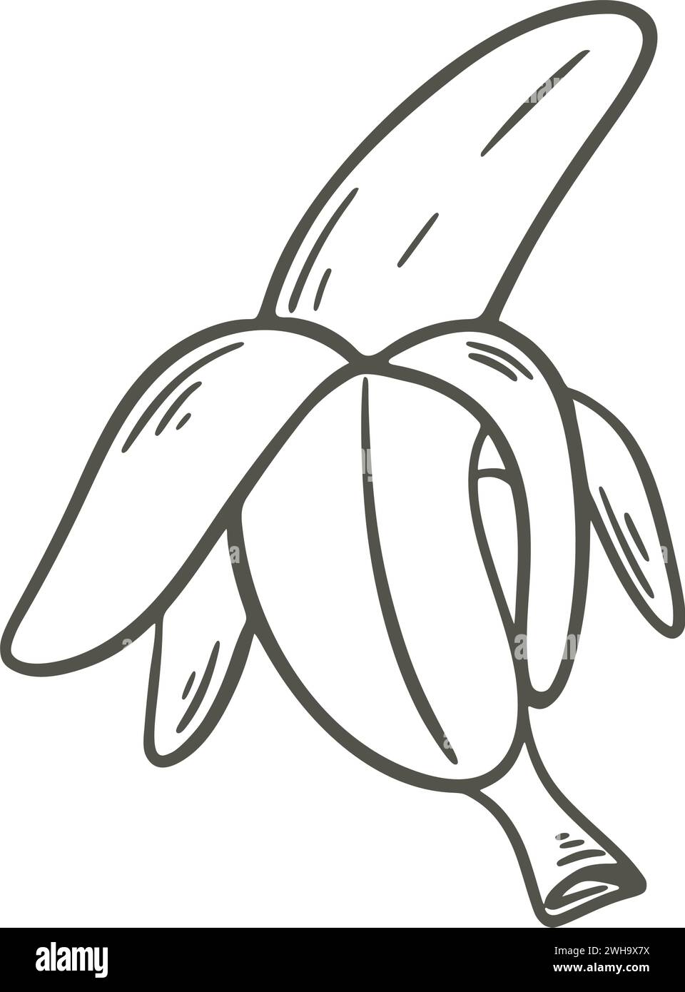 Peeled banana clipart Stock Vector Images - Alamy