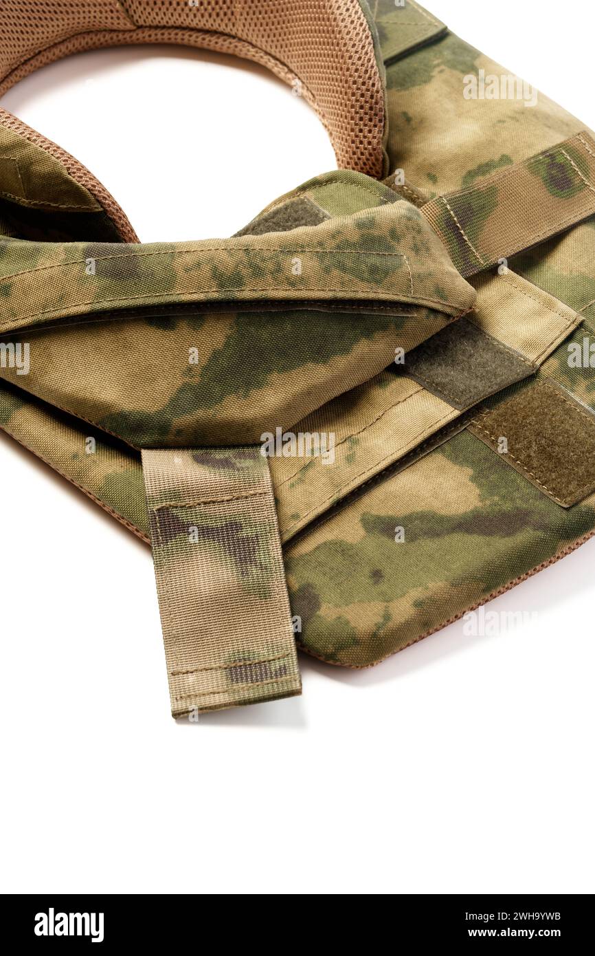 Tactical neck protection module isolated on white Stock Photo - Alamy