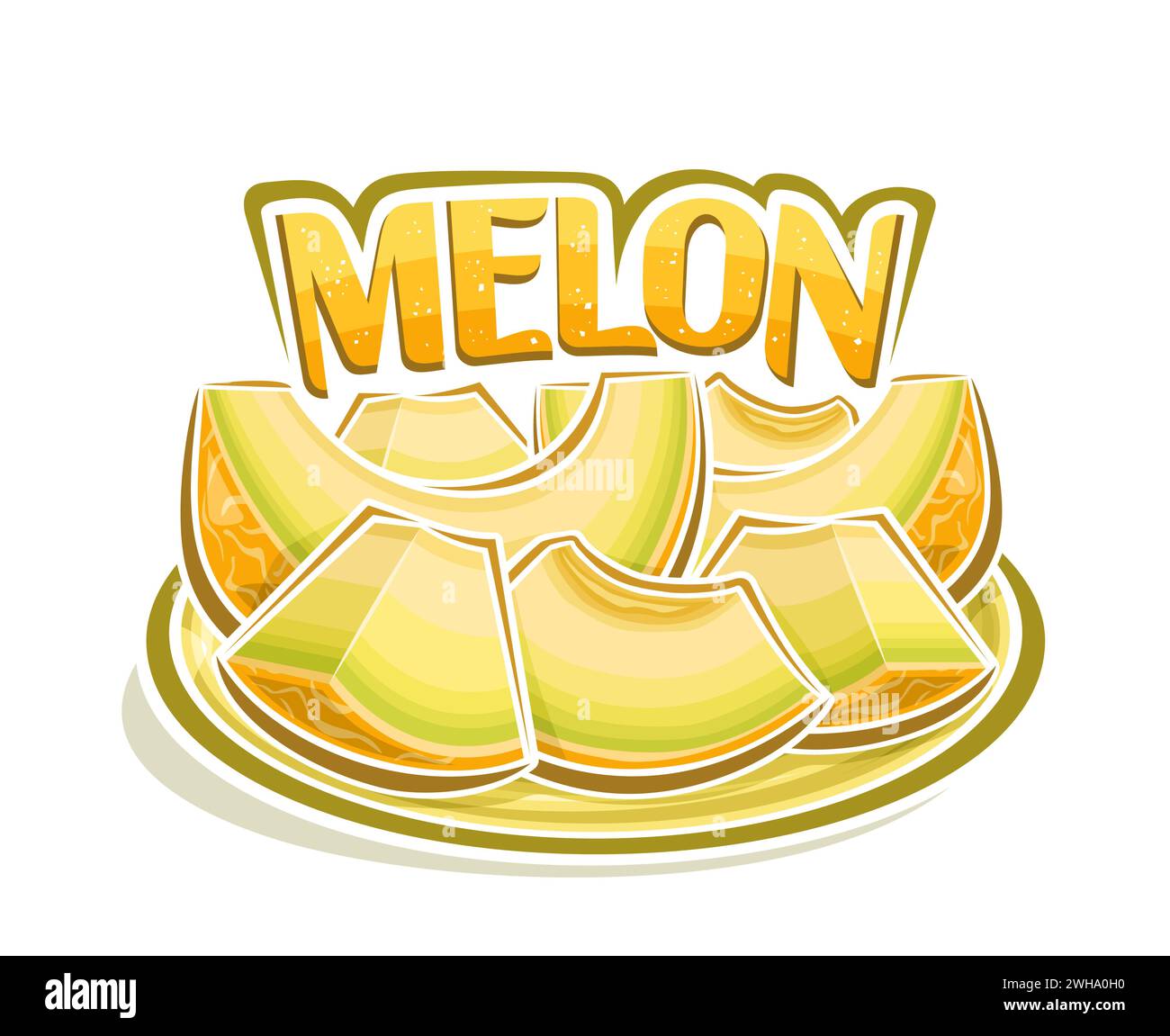 Delicious piece melon on Stock Vector Images - Alamy