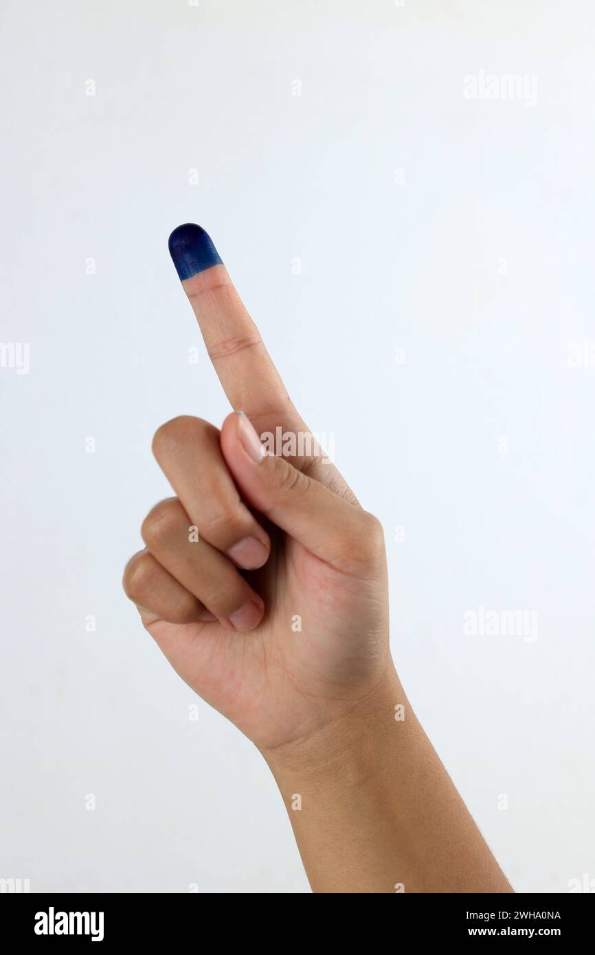 Female Showed Hand with Ink for Indonesian Election Day or Pemilu, Jari ...