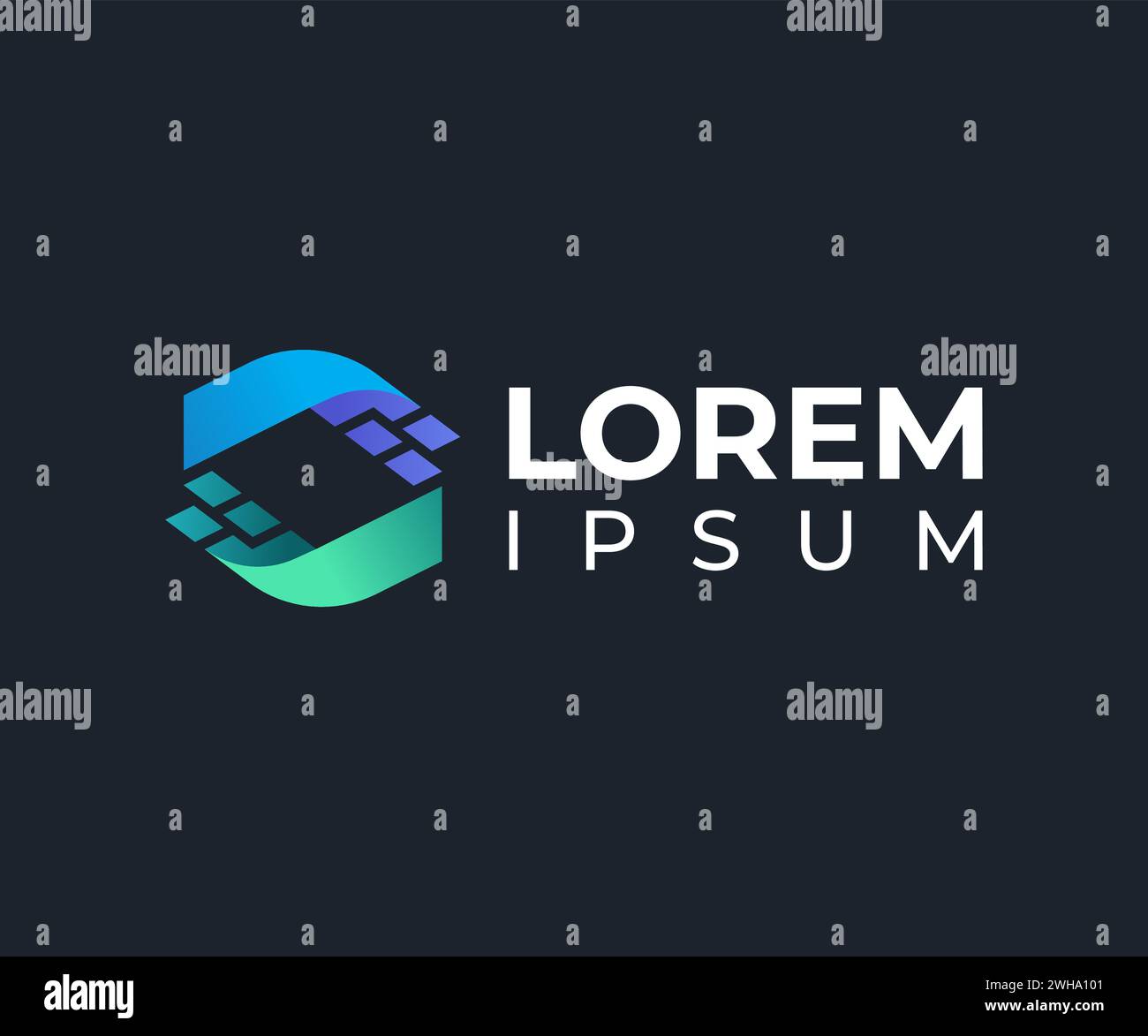 Abstract and modern logo symbols, digital and tech business logo ...