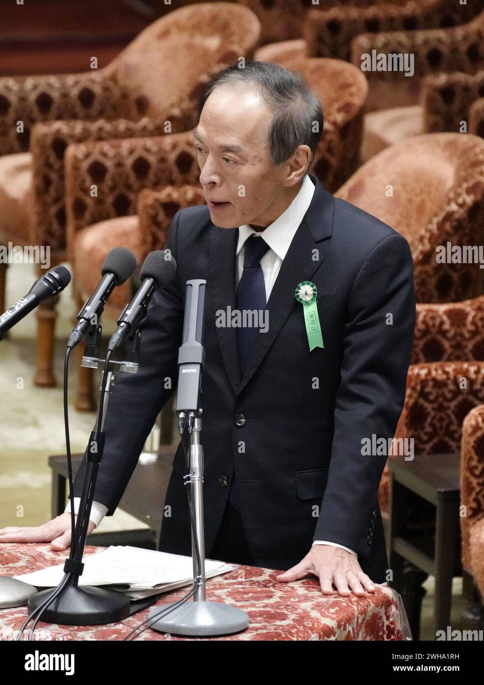 Bank of Japan Governor Kazuo Ueda speaks at a House of Representatives ...