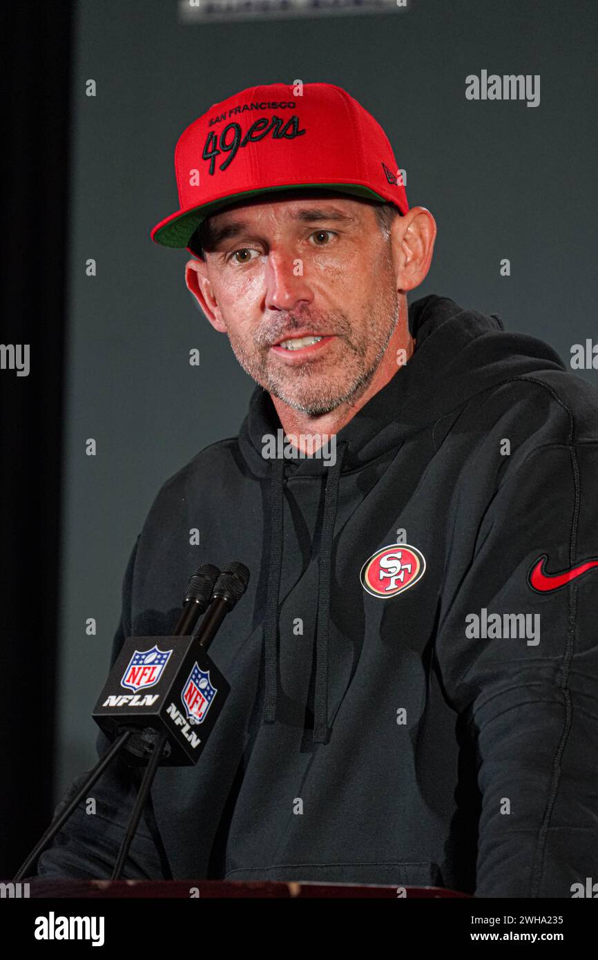 Henderson, Nevada, USA, February 8, 2024, 49ers head coach Kyle ...
