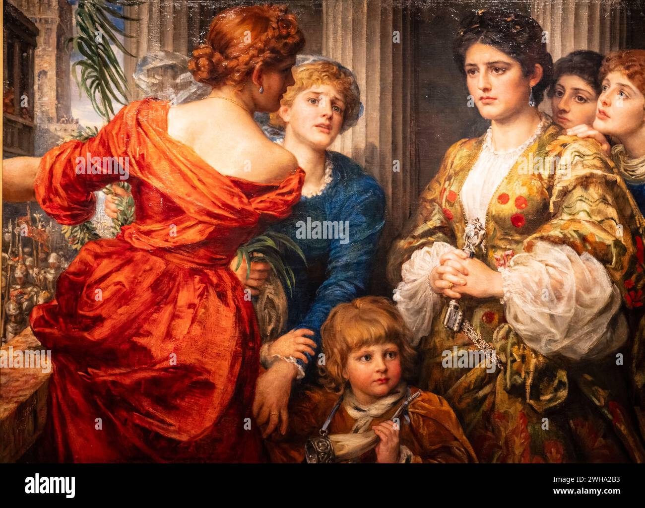 Anna Lea Merritt, War, 1883,oil on canvas, Bury Art museum, Bury Stock ...