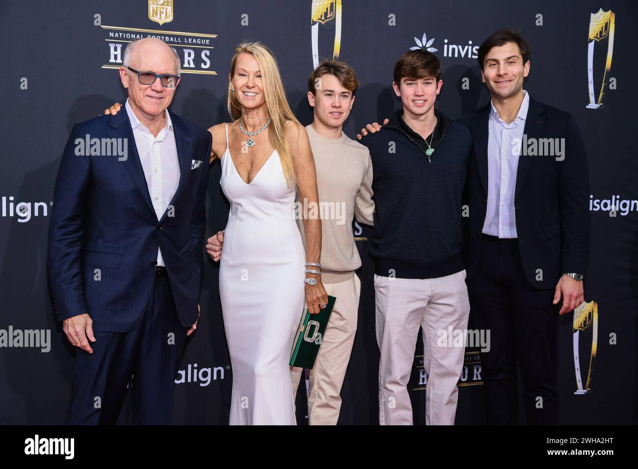 Las Vegas, USA. 08th Feb, 2024. Woody Johnson and Suzanne Ircha walking ...
