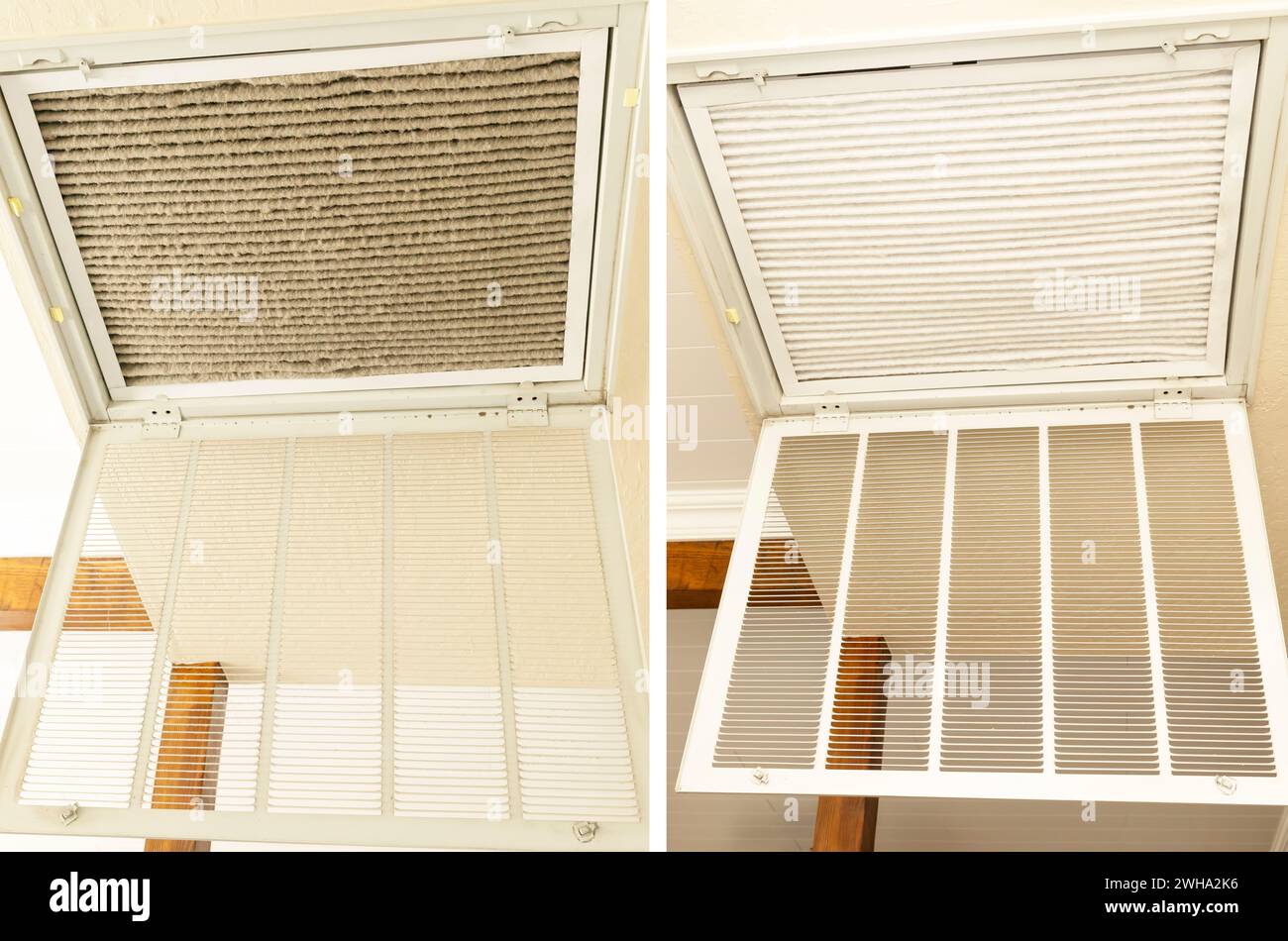 Before And After. Clean And Dirty Stainless Steel Pleated Ac Furnace ...