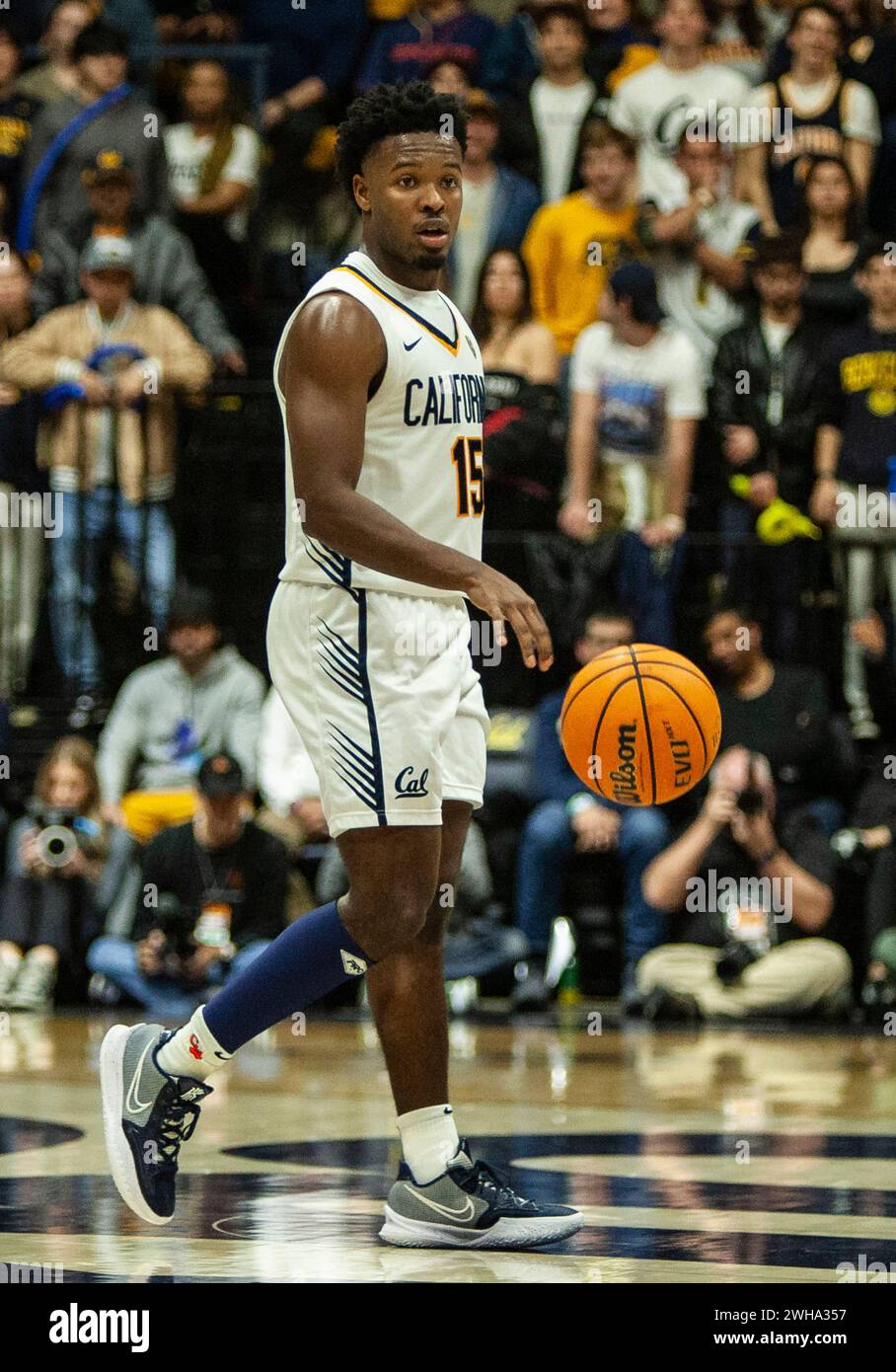 Haas Pavilion. 07th Feb, 2024. CA U.S.A. California guard Jalen Cone ...