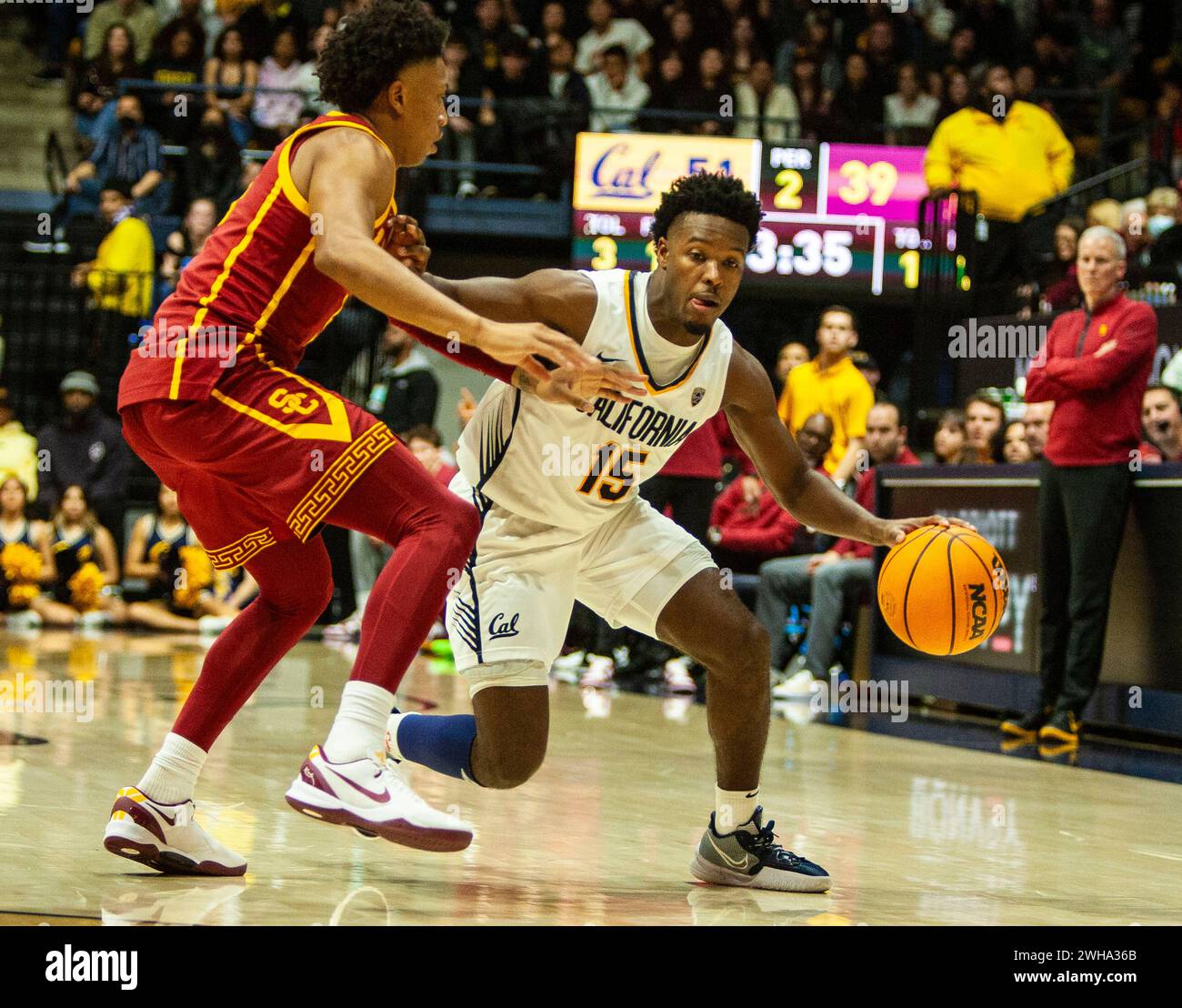 Haas Pavilion. 07th Feb, 2024. CA U.S.A. California guard Jalen Cone ...