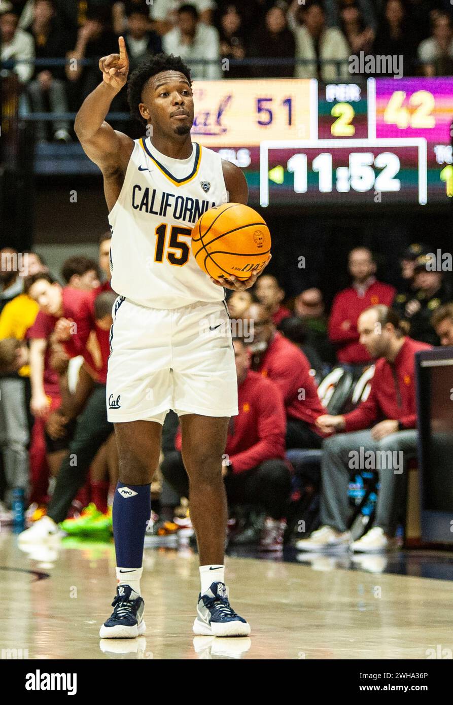 Haas Pavilion. 07th Feb, 2024. CA U.S.A. California guard Jalen Cone ...