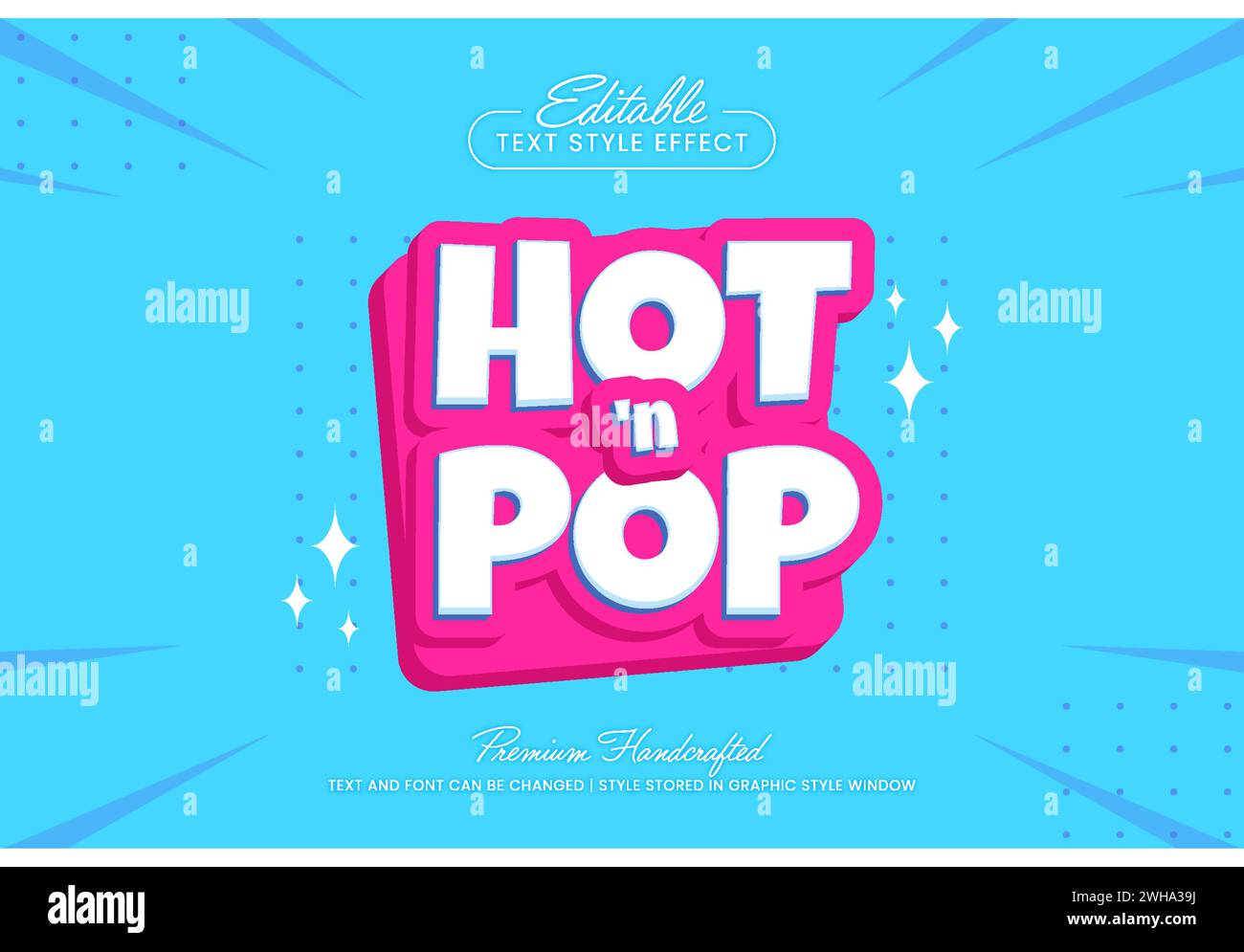 Hot and pop 3D vector text effect graphic style. Editable vector ...