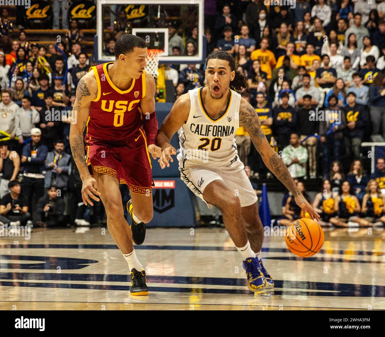 Haas Pavilion. 07th Feb, 2024. CA U.S.A. California guard Jaylon Tyson ...