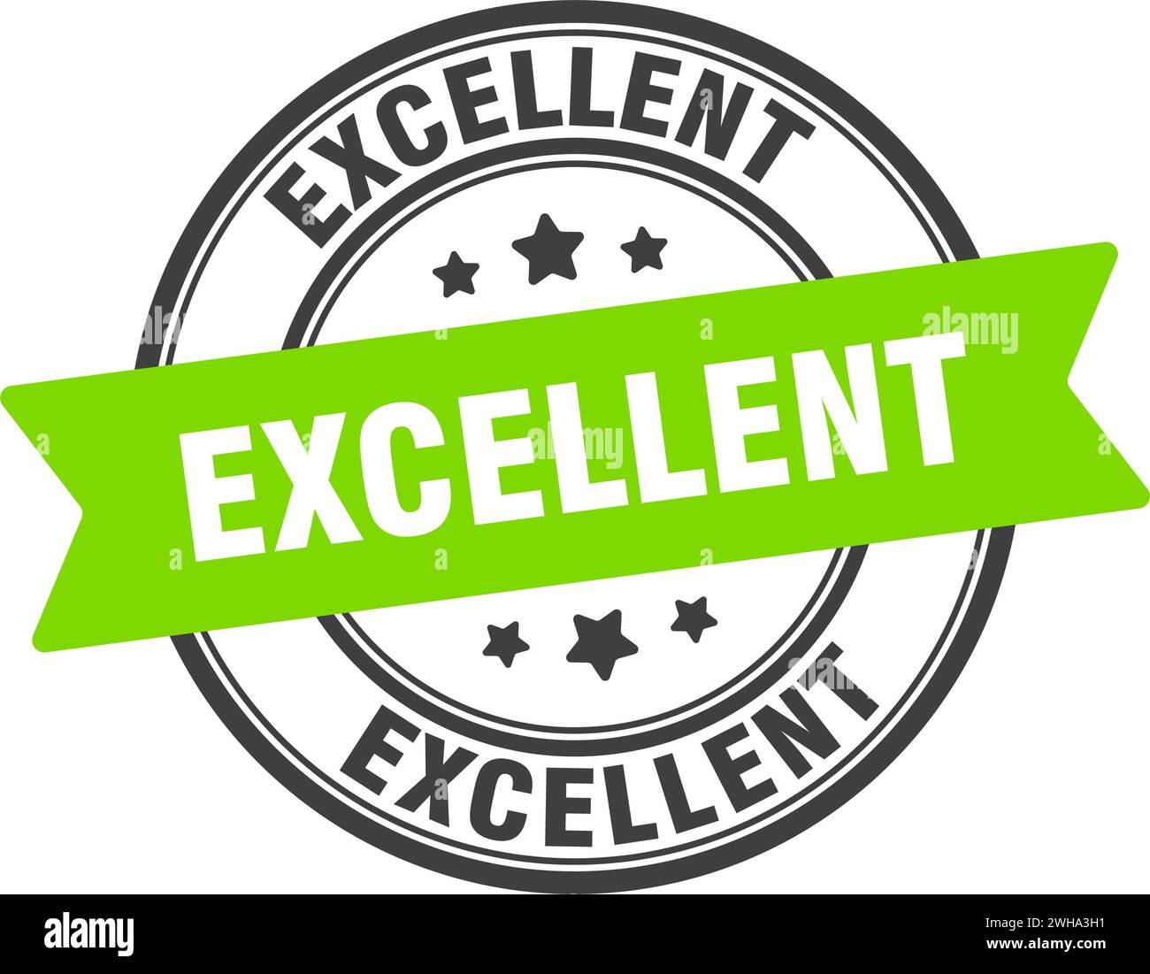 excellent stamp. excellent round sign. label on transparent background ...