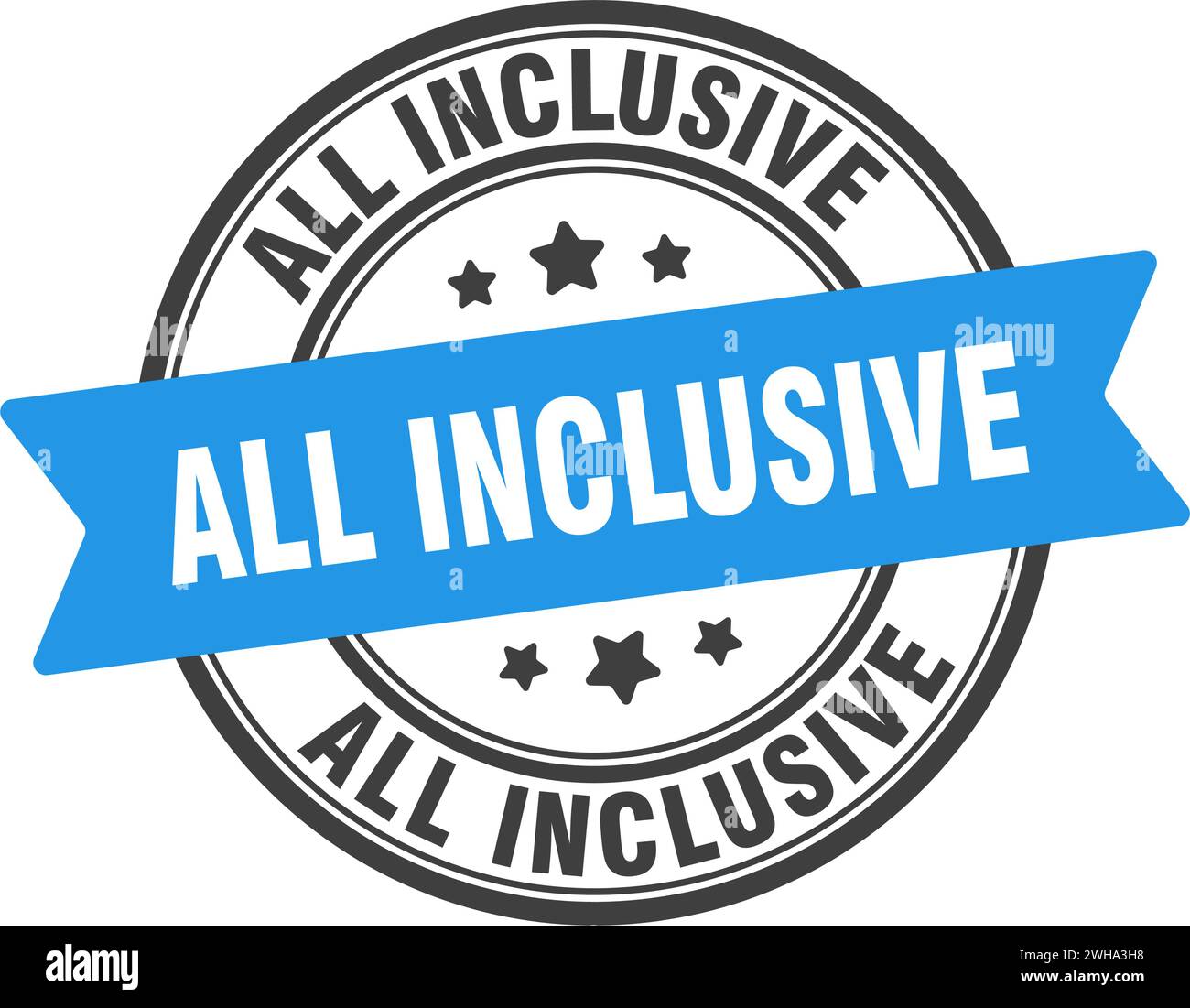 all inclusive stamp. all inclusive round sign. label on transparent ...