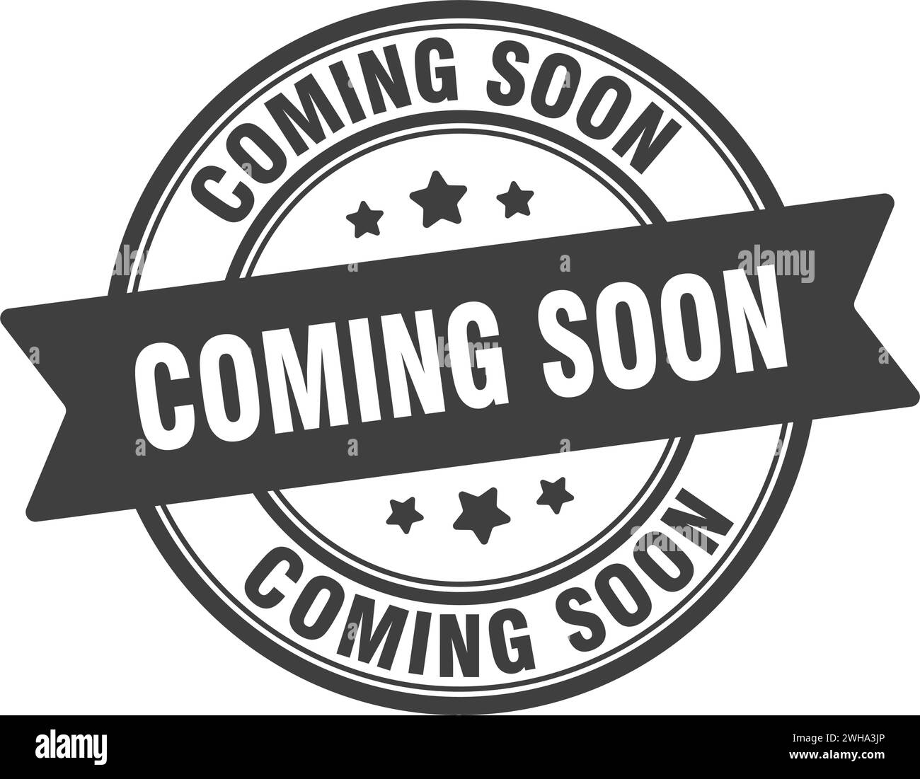 coming soon stamp. coming soon round sign. label on transparent ...