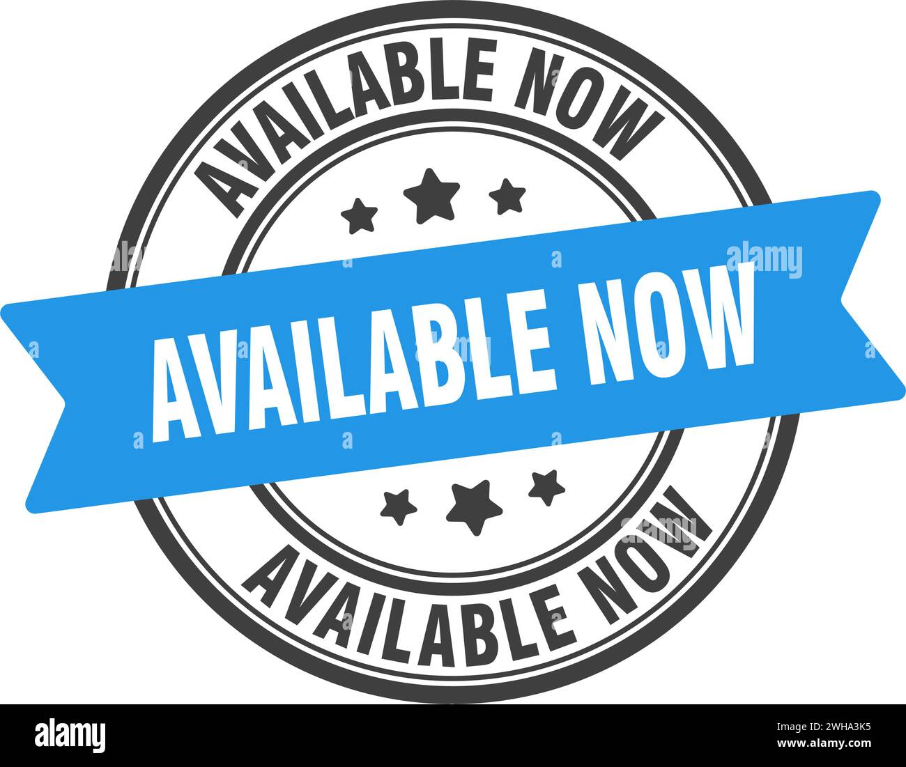 available now stamp. available now round sign. label on transparent ...