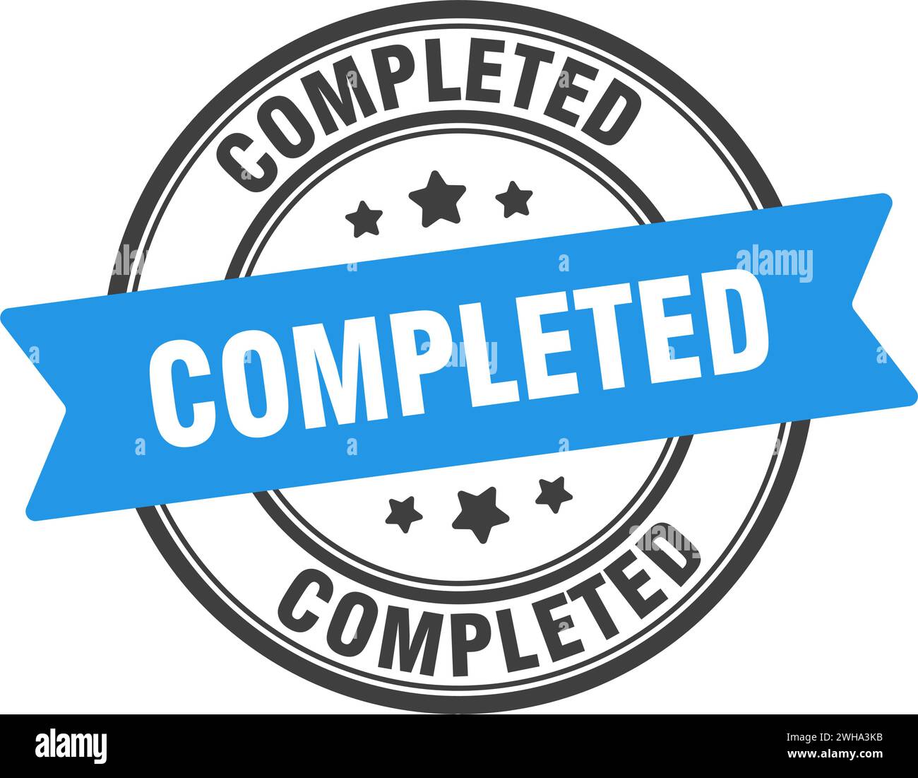 completed stamp. completed round sign. label on transparent background ...