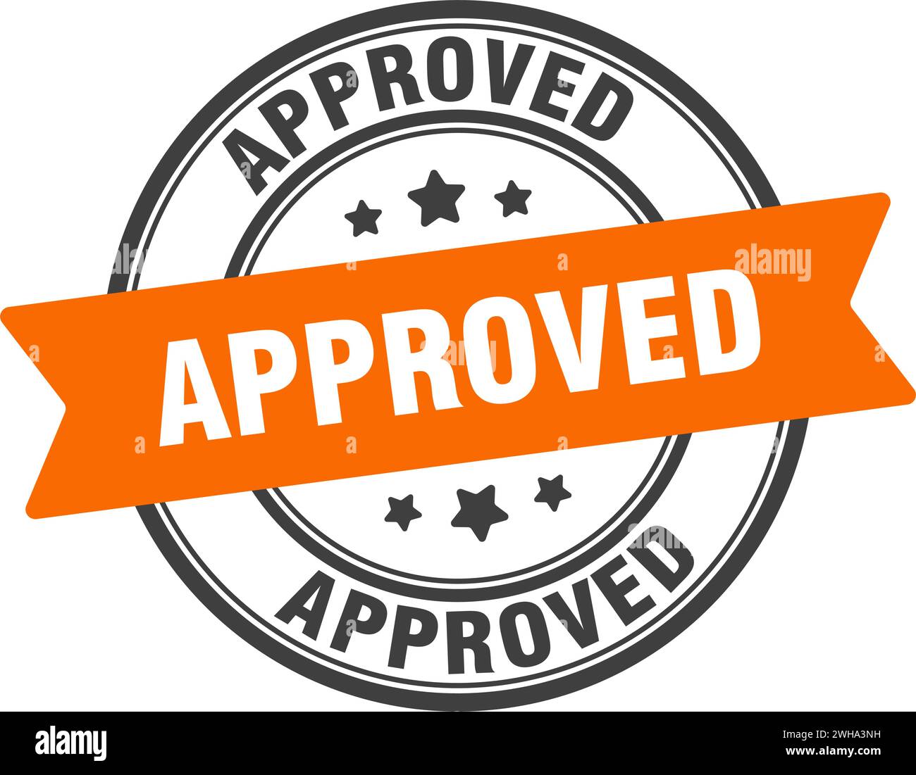 approved stamp. approved round sign. label on transparent background ...