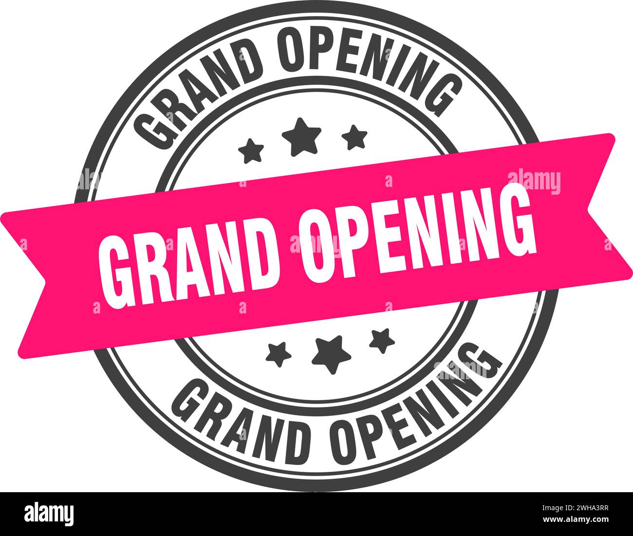 grand opening stamp. grand opening round sign. label on transparent ...