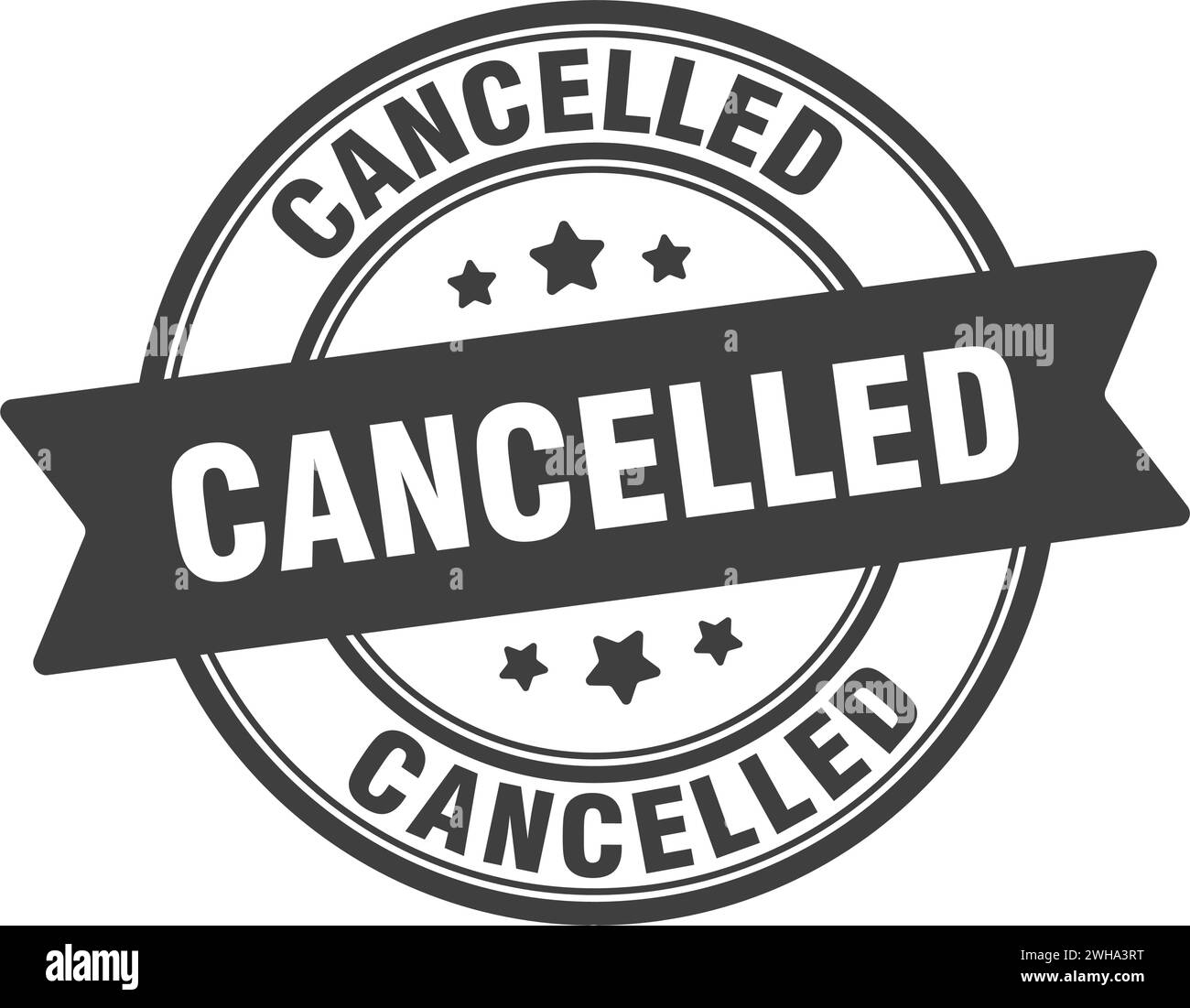 cancelled stamp. cancelled round sign. label on transparent background ...