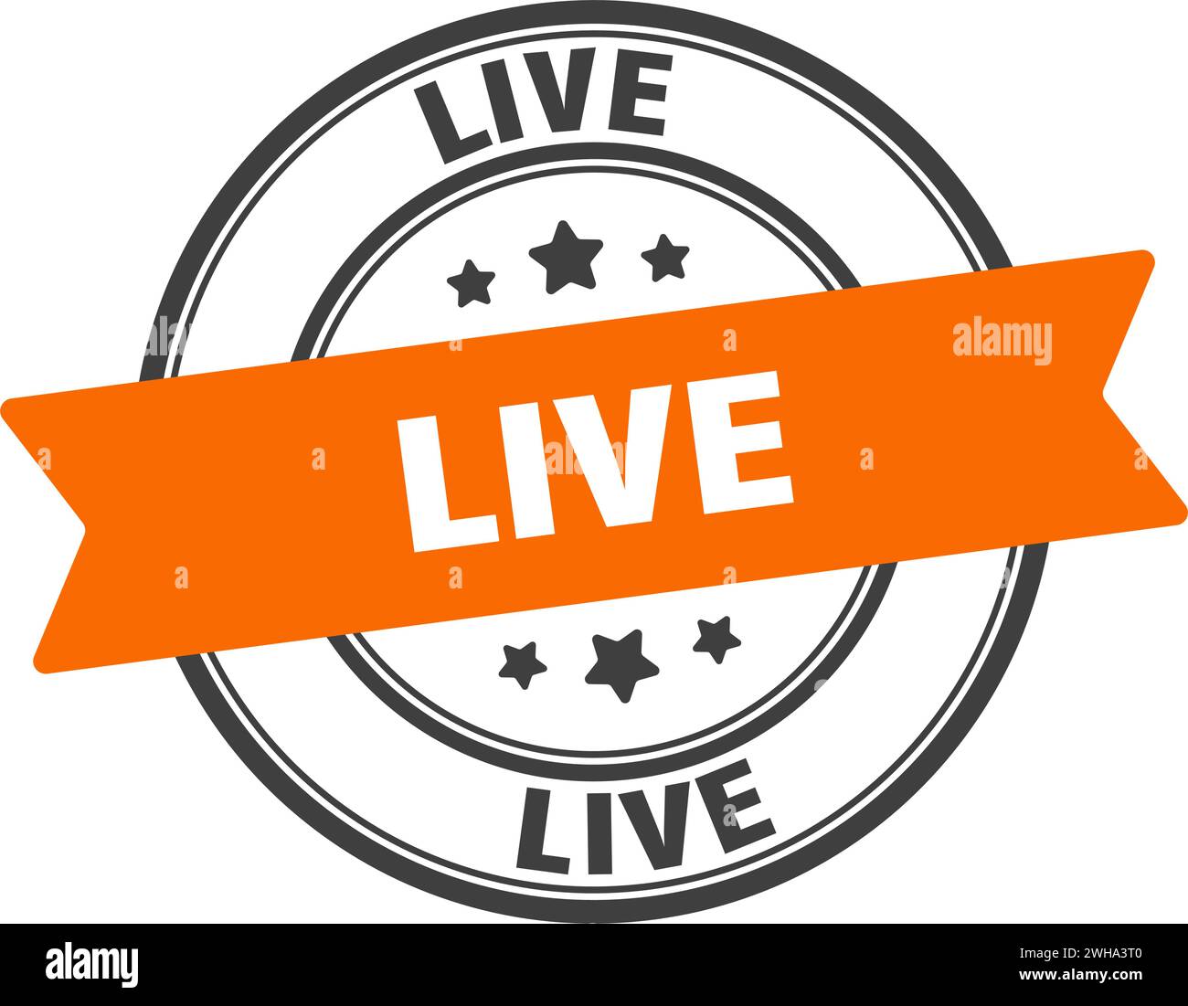 live stamp. live round sign. label on transparent background Stock ...