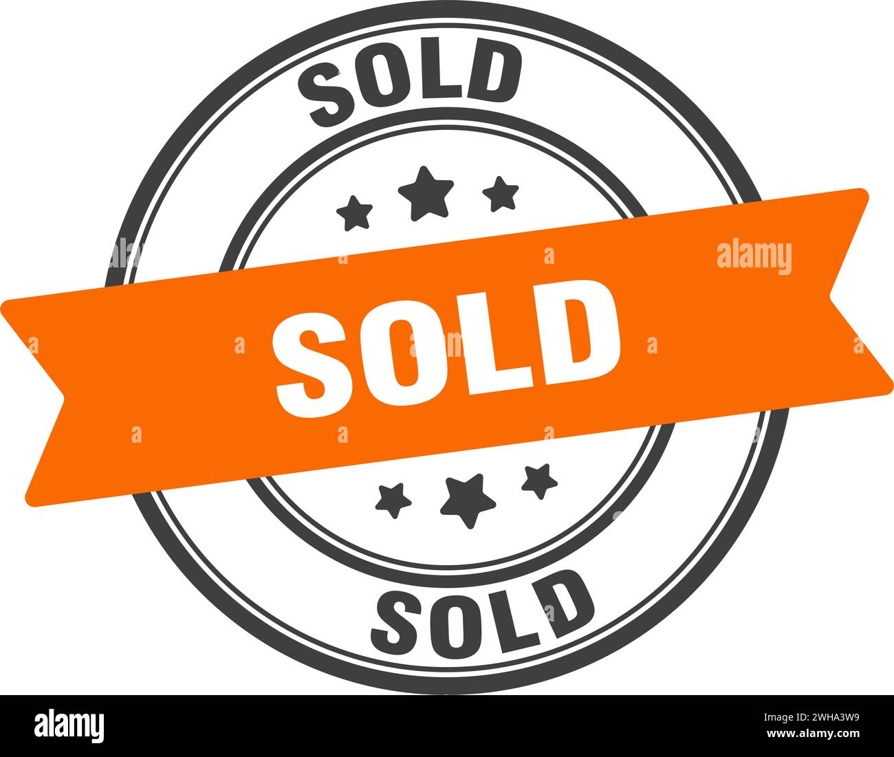 sold stamp. sold round sign. label on transparent background Stock ...