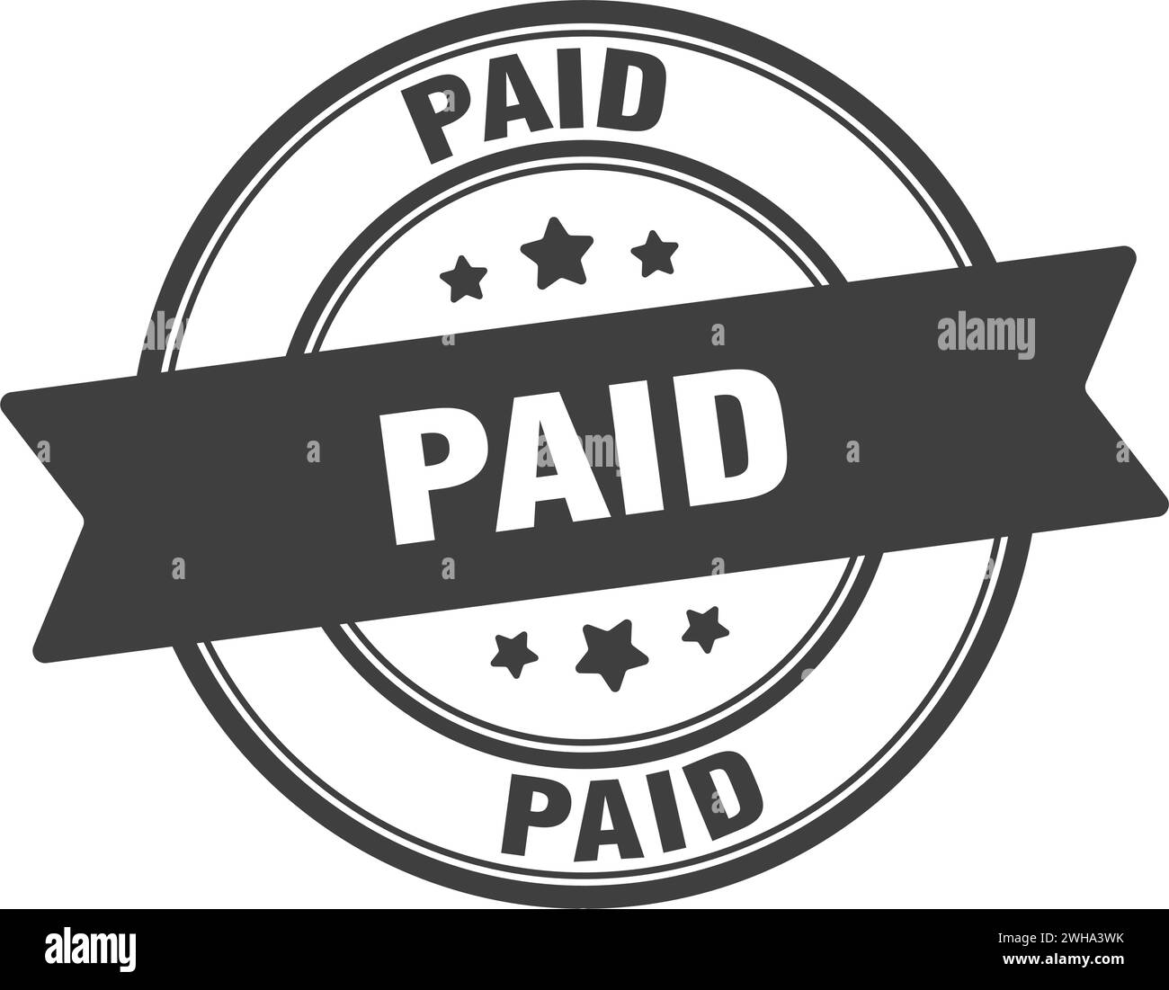 paid stamp. paid round sign. label on transparent background Stock ...