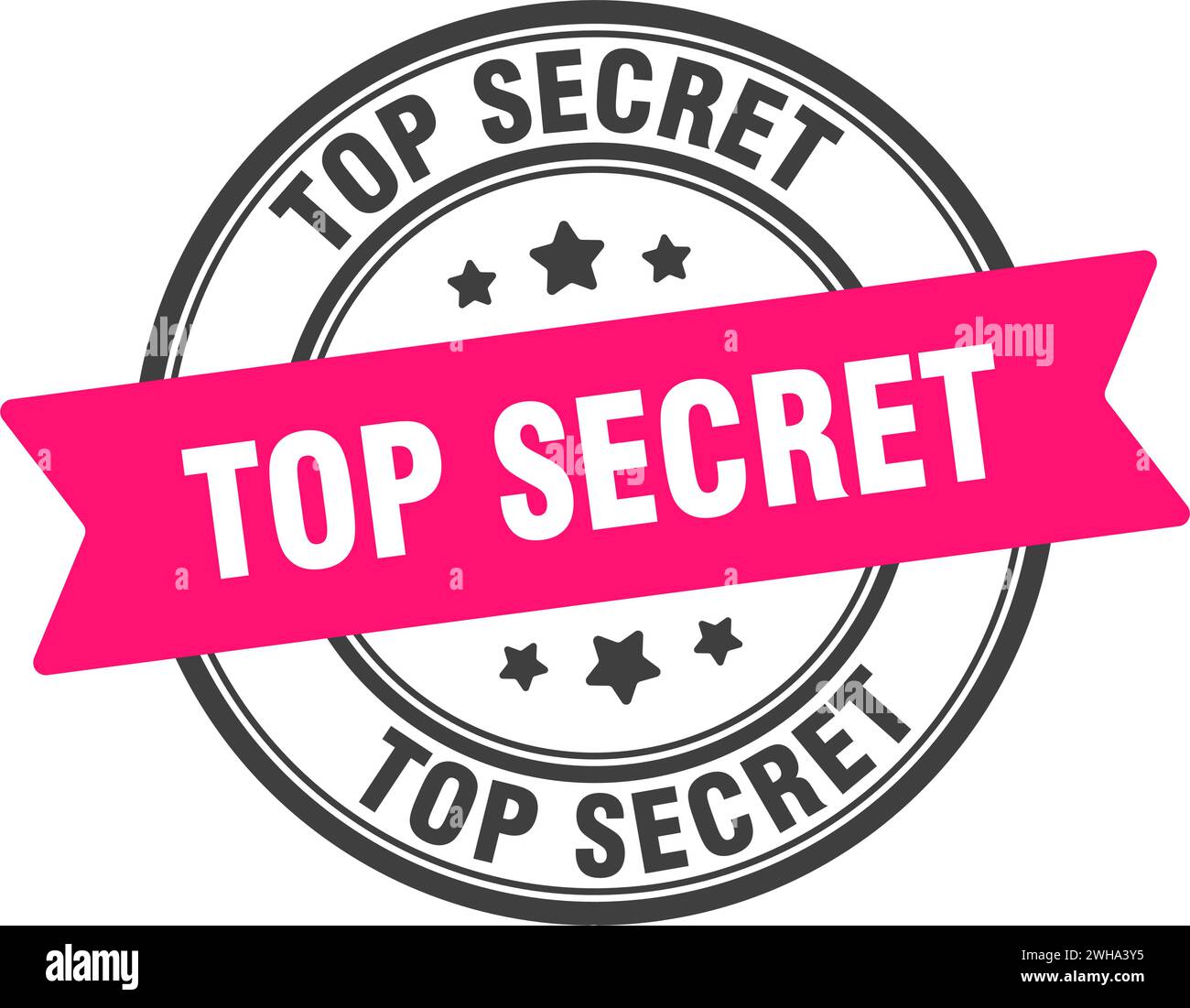 top secret stamp. top secret round sign. label on transparent ...