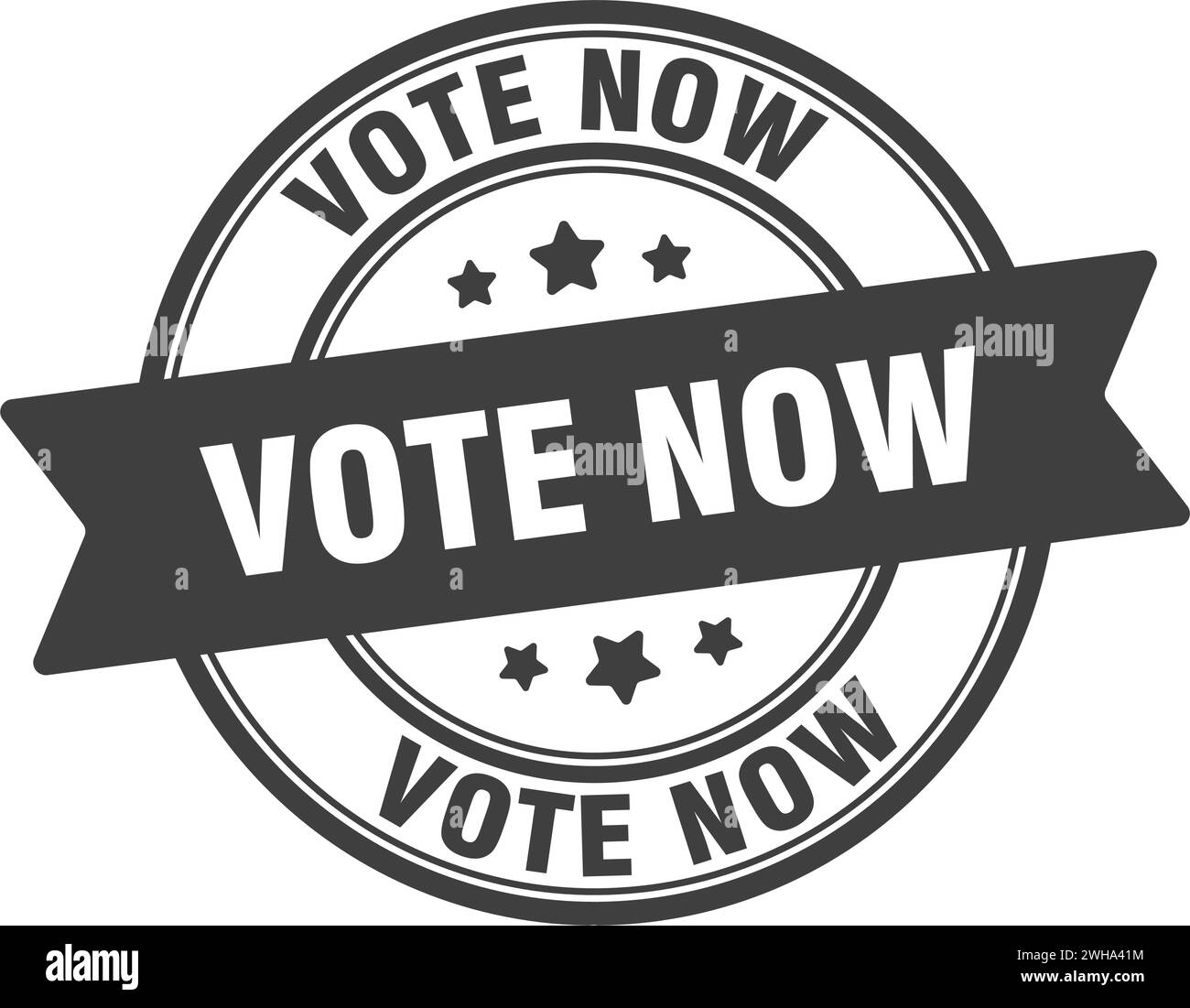 vote now stamp. vote now round sign. label on transparent background ...