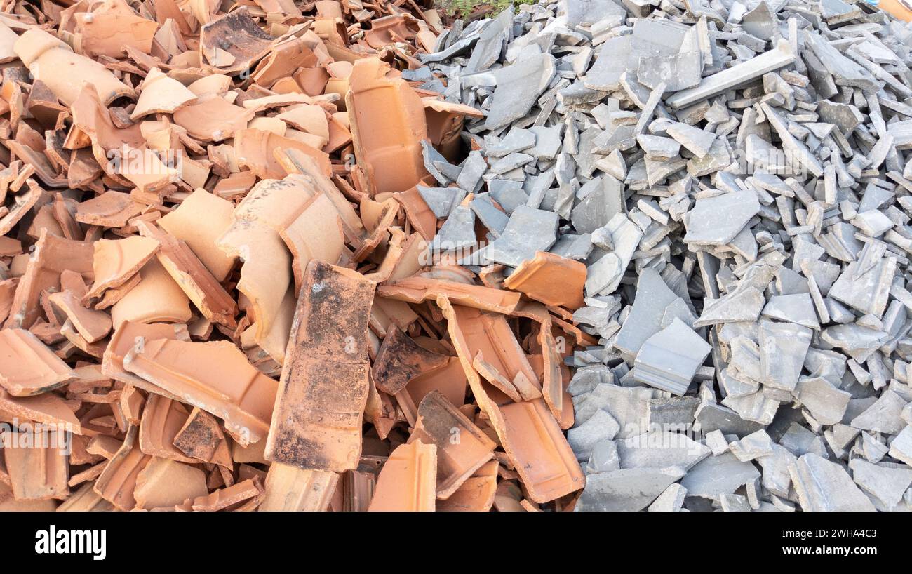 construction tiles red and grey waste background texture Stock Photo ...