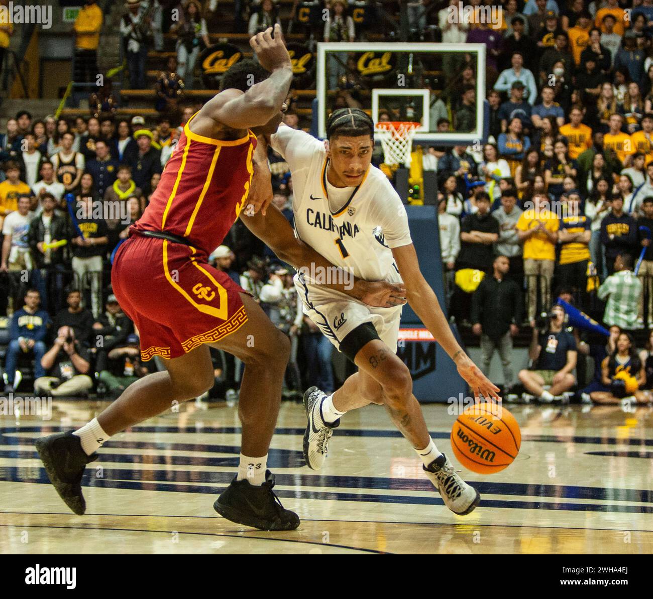 Haas Pavilion. 07th Feb, 2024. CA U.S.A. California guard Rodney Brown ...
