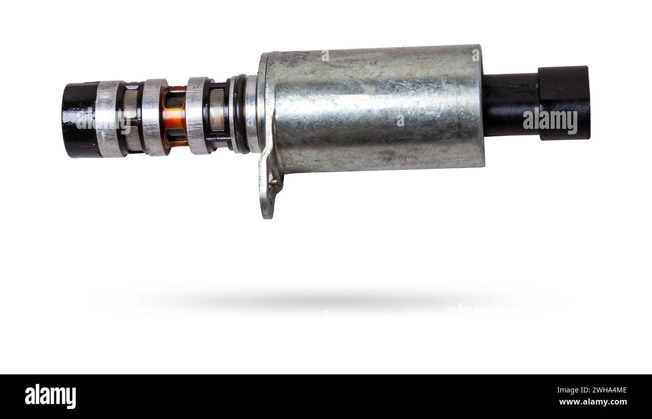 Electromagnetic crankshaft position sensor of a car engine in the hands ...