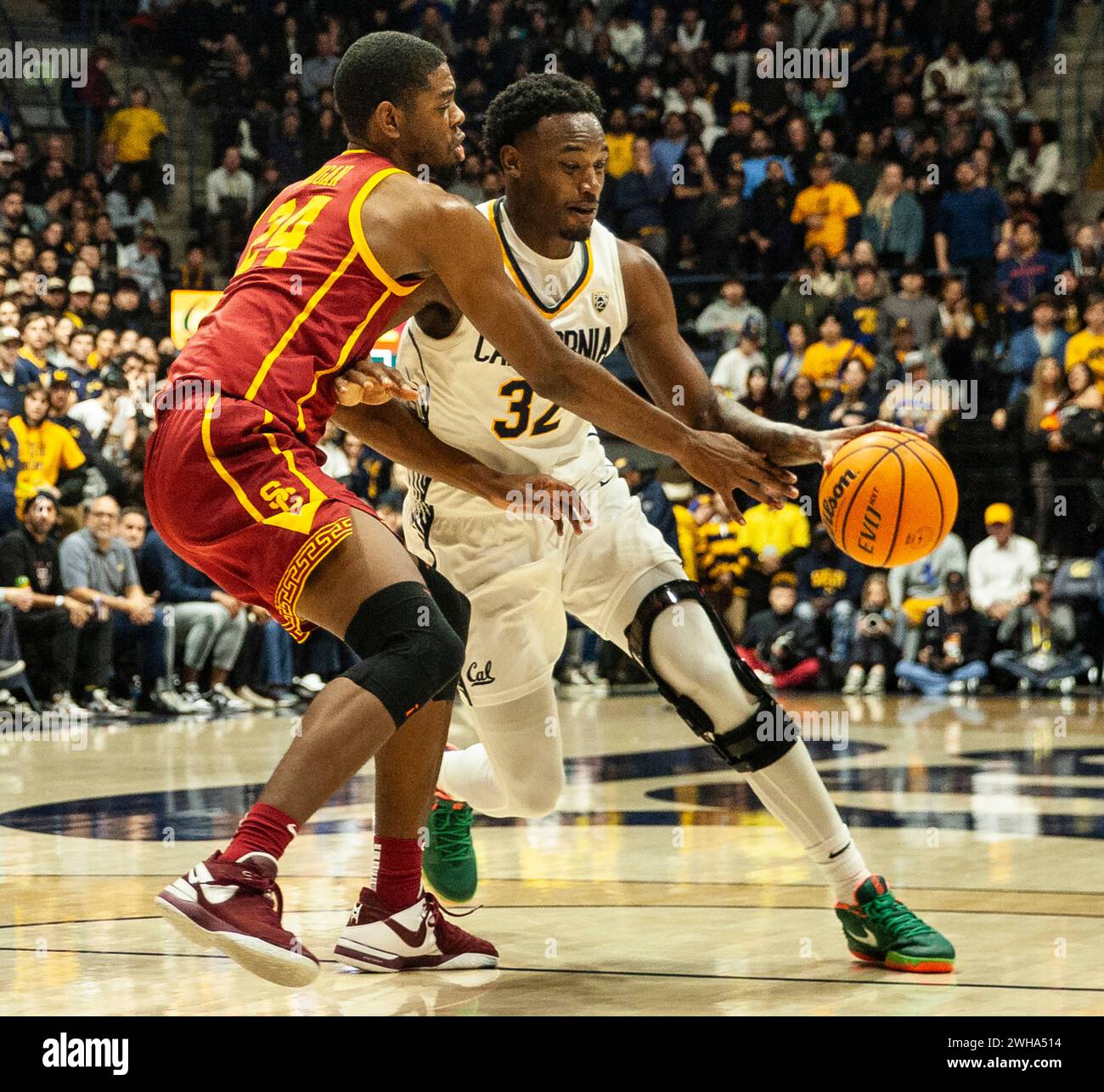 Haas Pavilion. 07th Feb, 2024. CA U.S.A. California guard Jalen ...