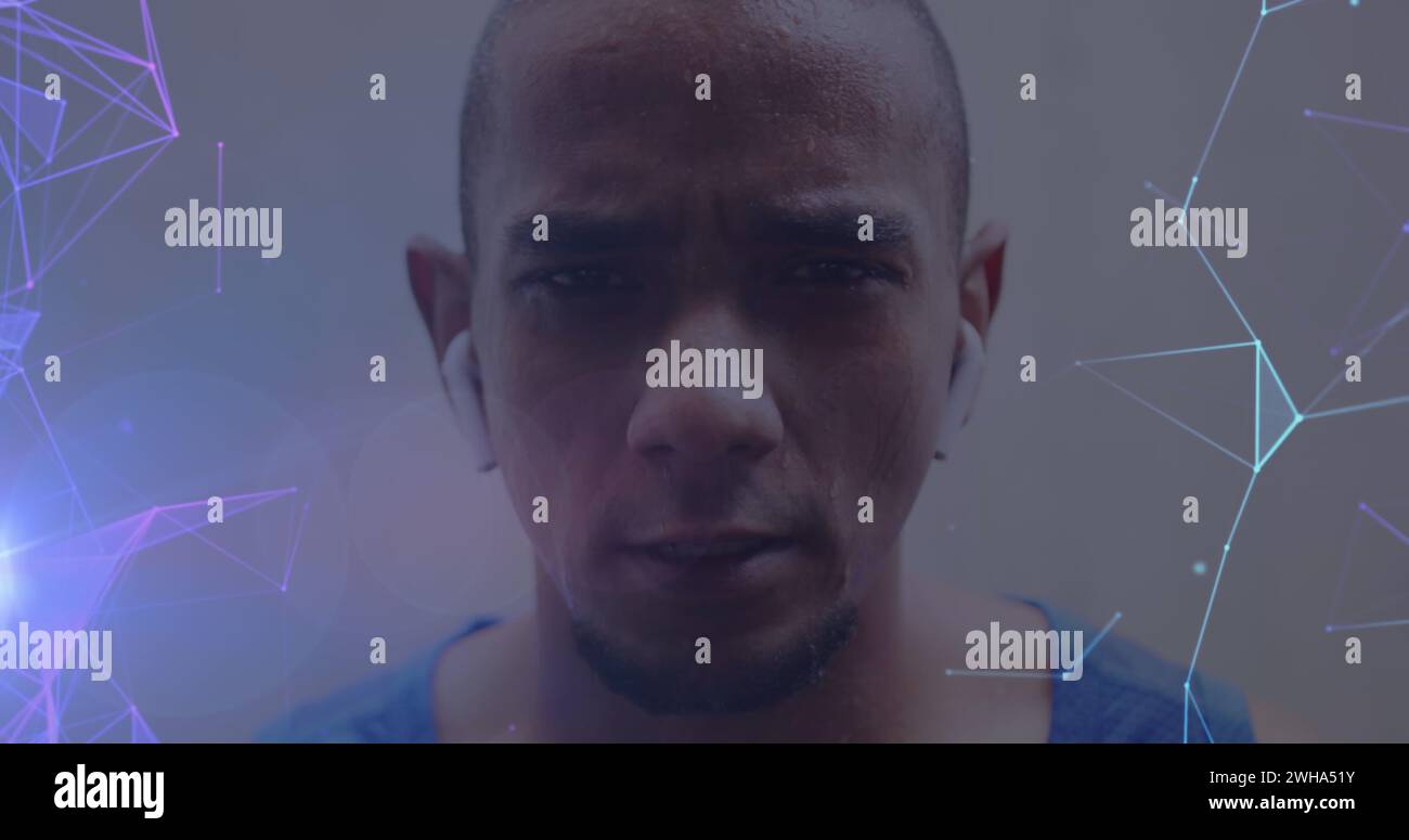 Animation glowing purple blue networks hi-res stock photography and ...