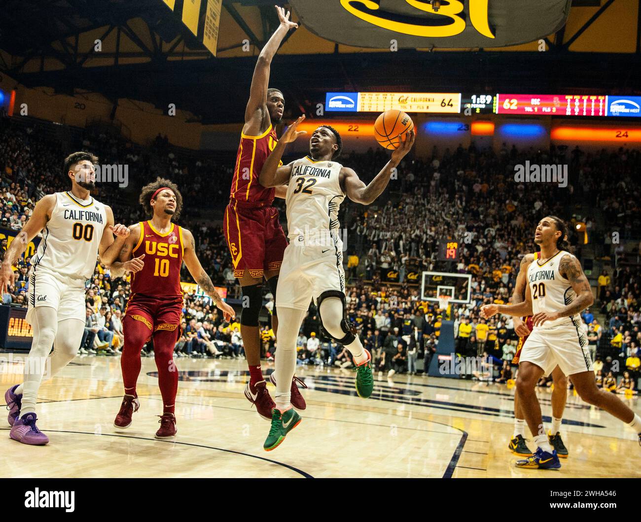 Haas Pavilion. 07th Feb, 2024. CA U.S.A. California guard Jalen ...