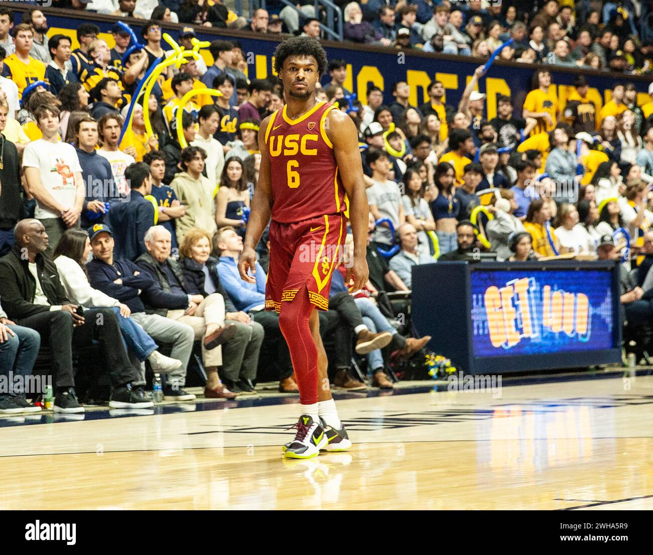 Haas Pavilion. 07th Feb, 2024. CA U.S.A. USC guard Bronny James (6)on ...
