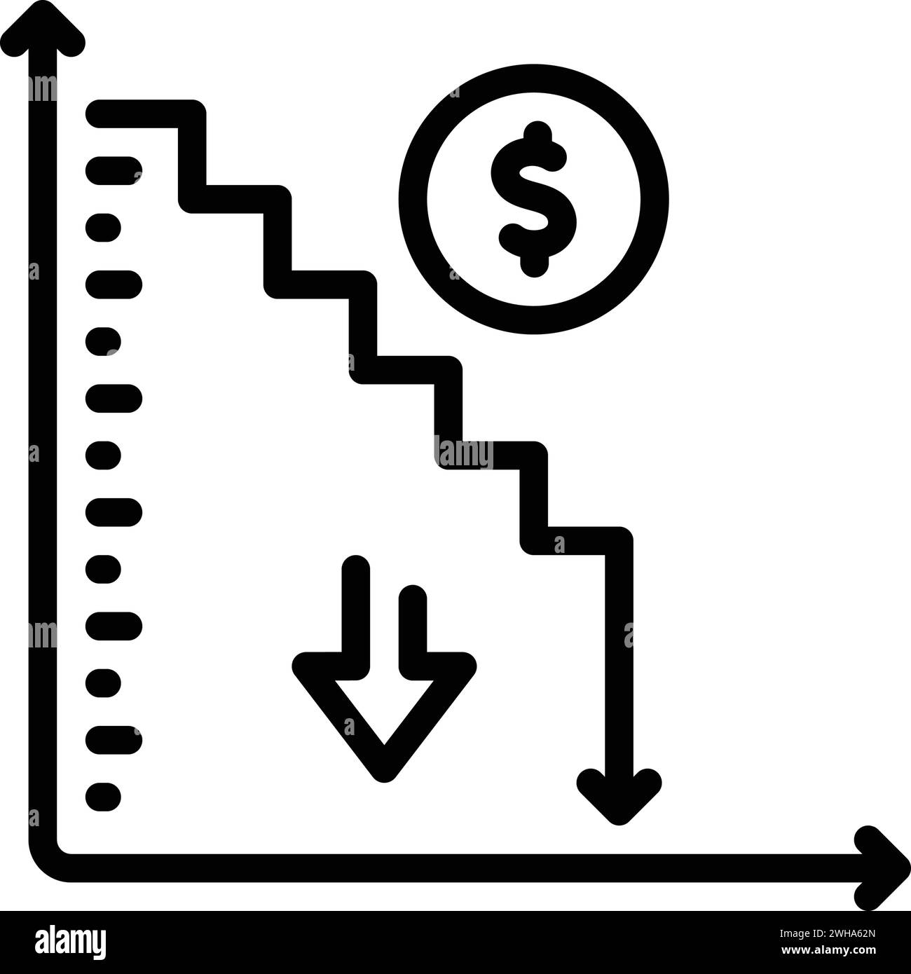 Decreased graph illustration Black and White Stock Photos & Images - Alamy