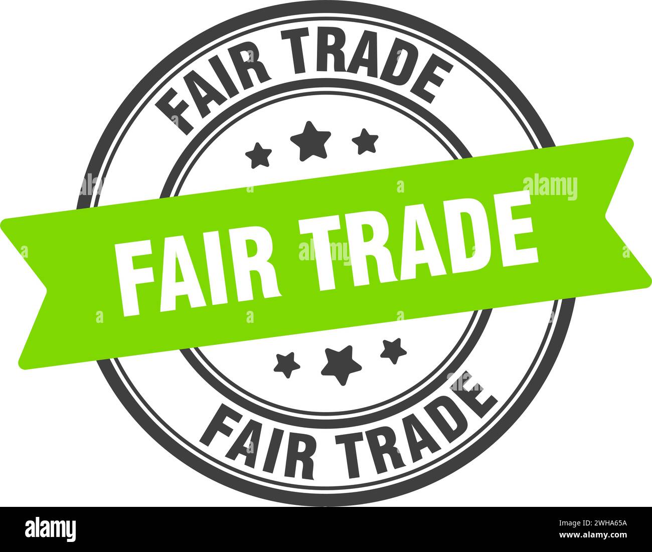 fair trade stamp. fair trade round sign. label on transparent ...