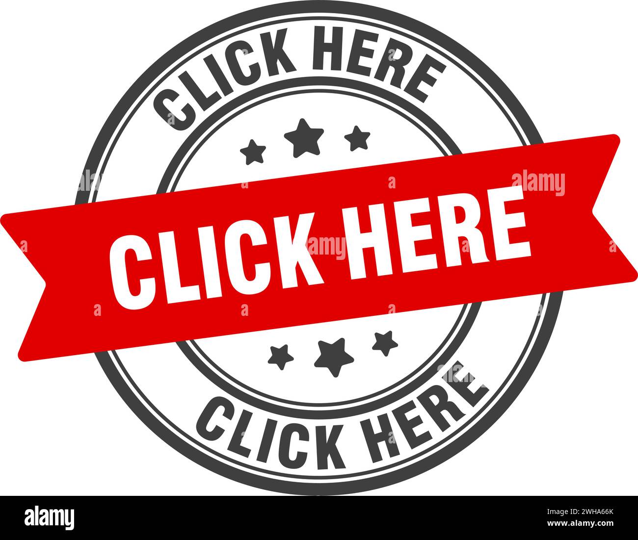 click here stamp. click here round sign. label on transparent ...