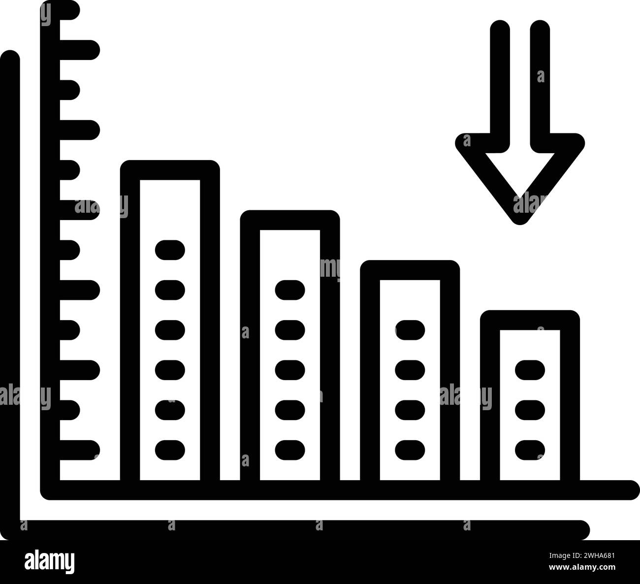 Decreased graph illustration Black and White Stock Photos & Images - Alamy