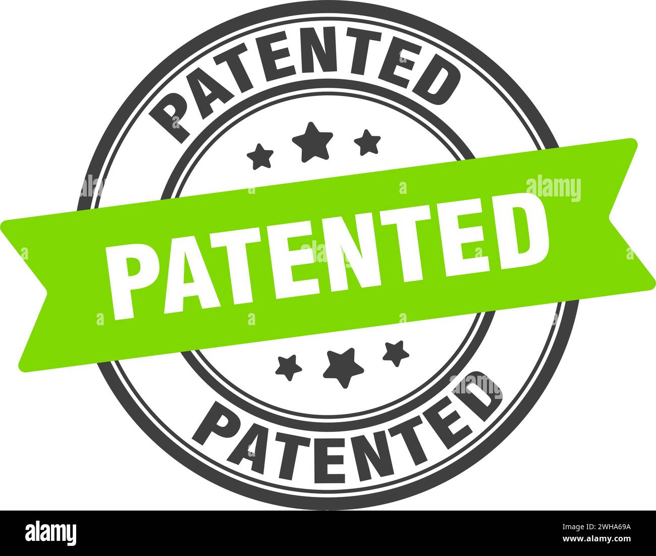 patented stamp. patented round sign. label on transparent background ...