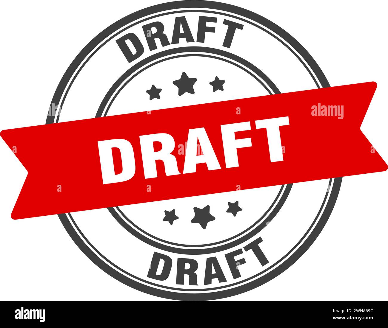 draft stamp. draft round sign. label on transparent background Stock ...