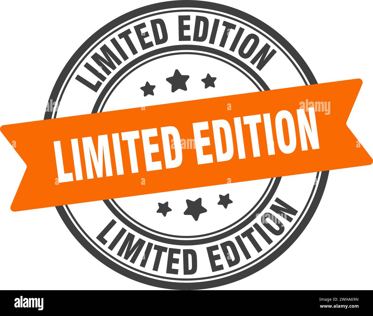 limited edition stamp. limited edition round sign. label on transparent ...