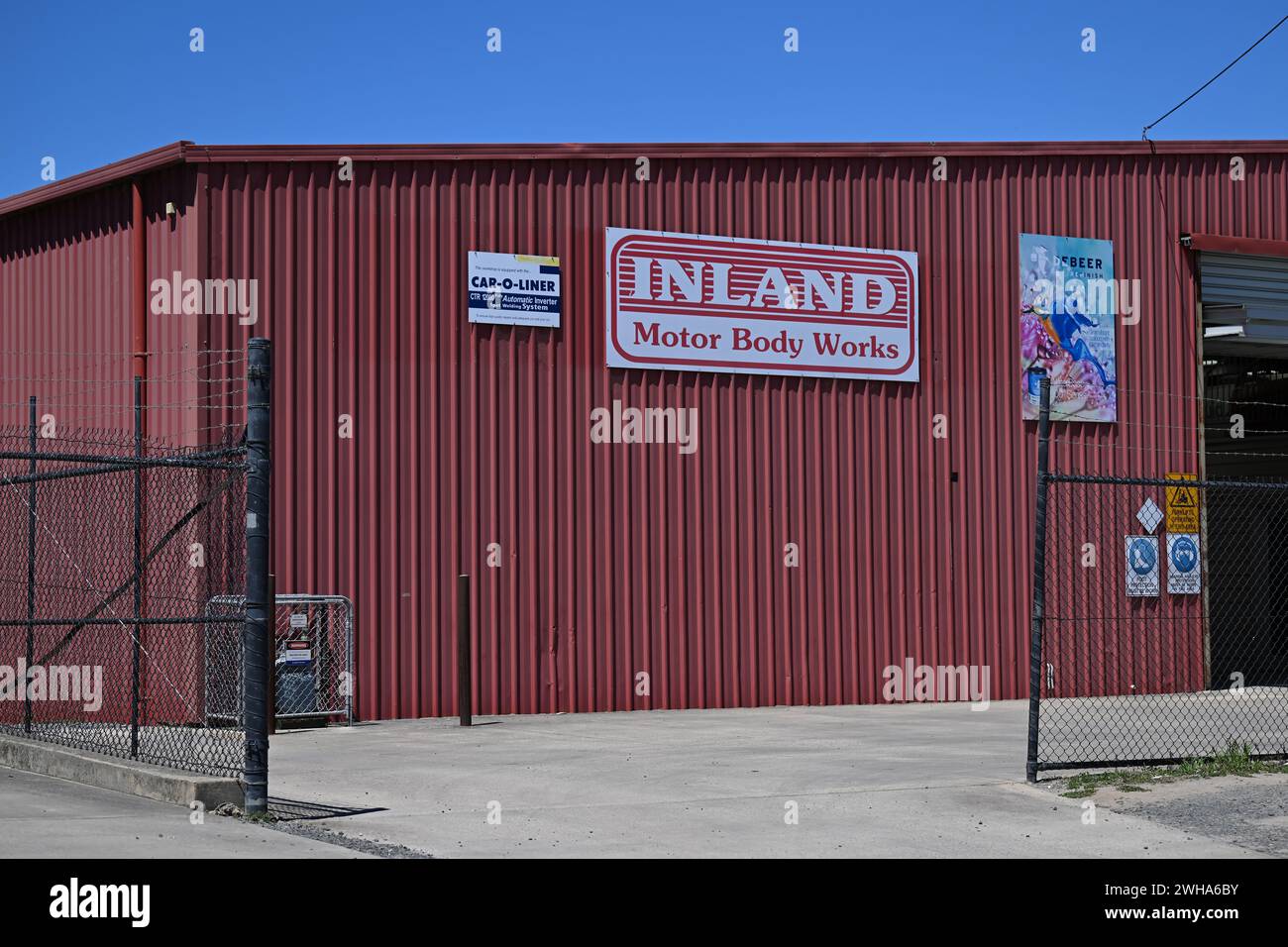 Ballarat, Australia. 09th Feb, 2024. Singage is seen for Inland Motor ...
