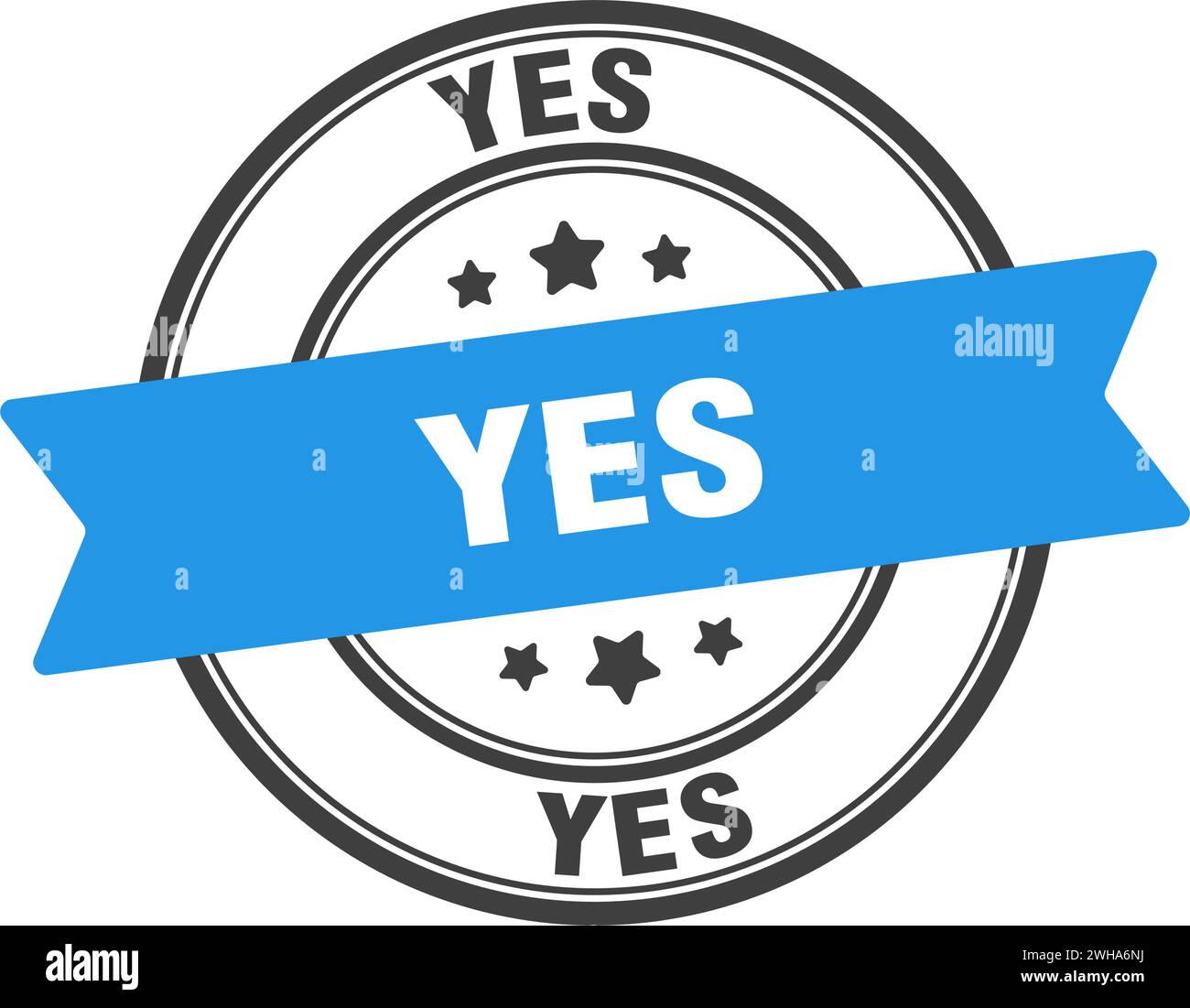 yes stamp. yes round sign. label on transparent background Stock Vector ...