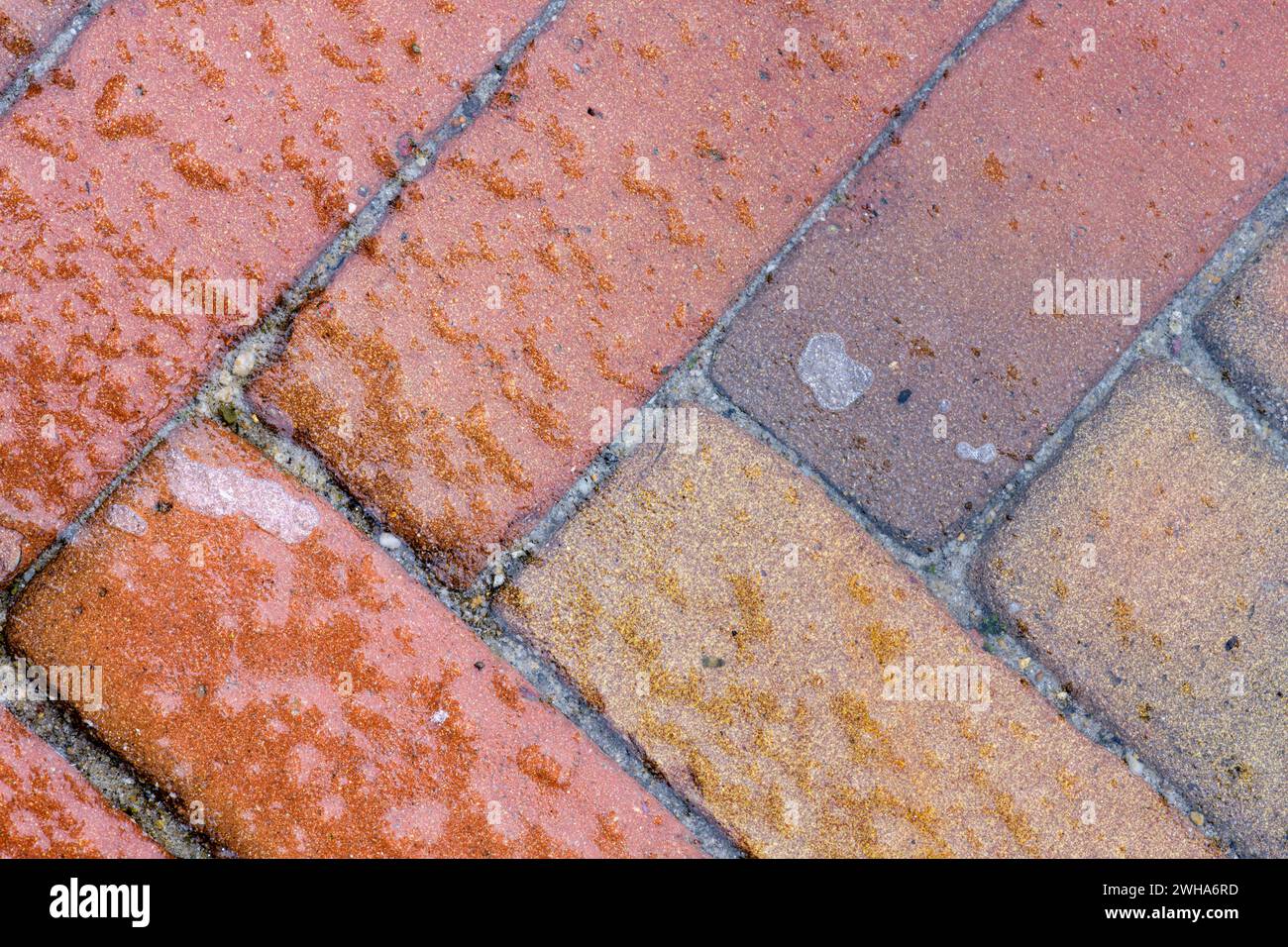 Close up of slippery conditions caused by glaze ice on surface of the ...