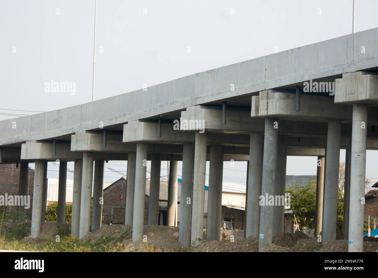 Photos of tall buildings and majestic toll road construction Stock ...