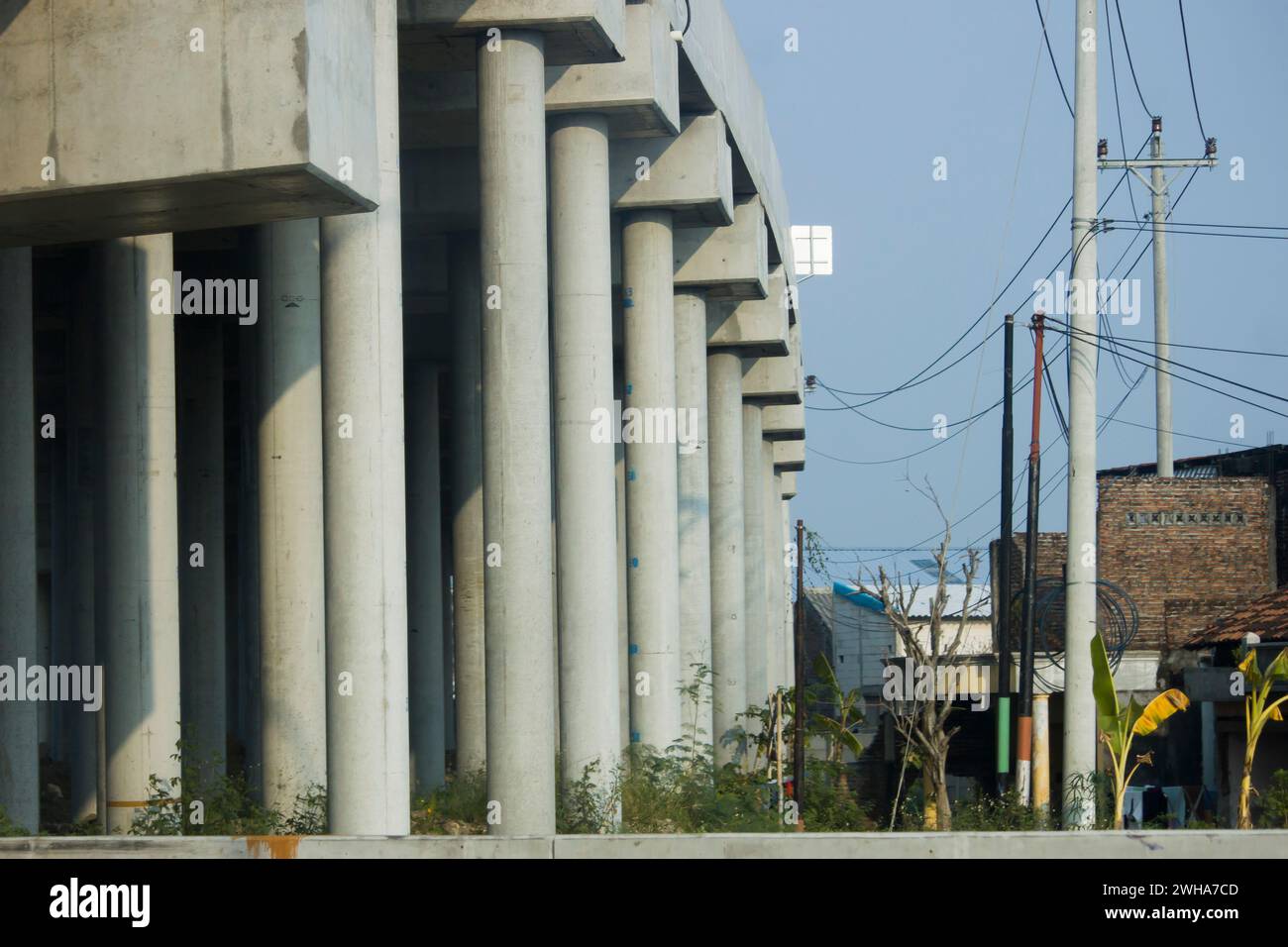 Photos of tall buildings and majestic toll road construction Stock ...