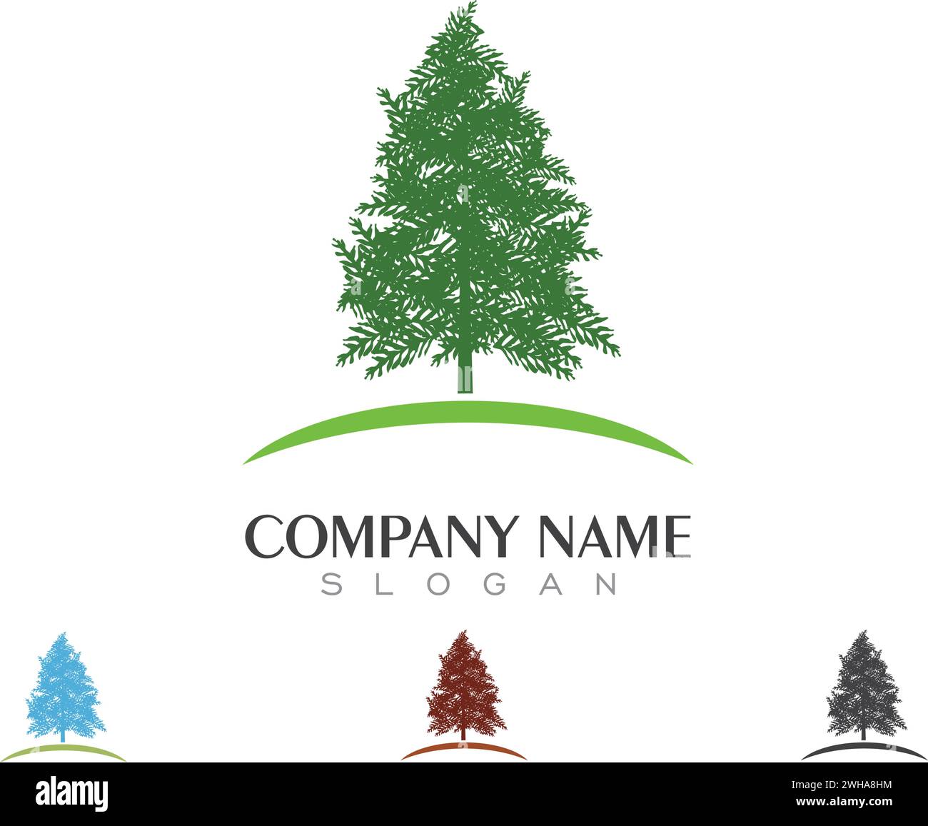 Cedar tree Logo template vector icon illustration design Stock Vector ...