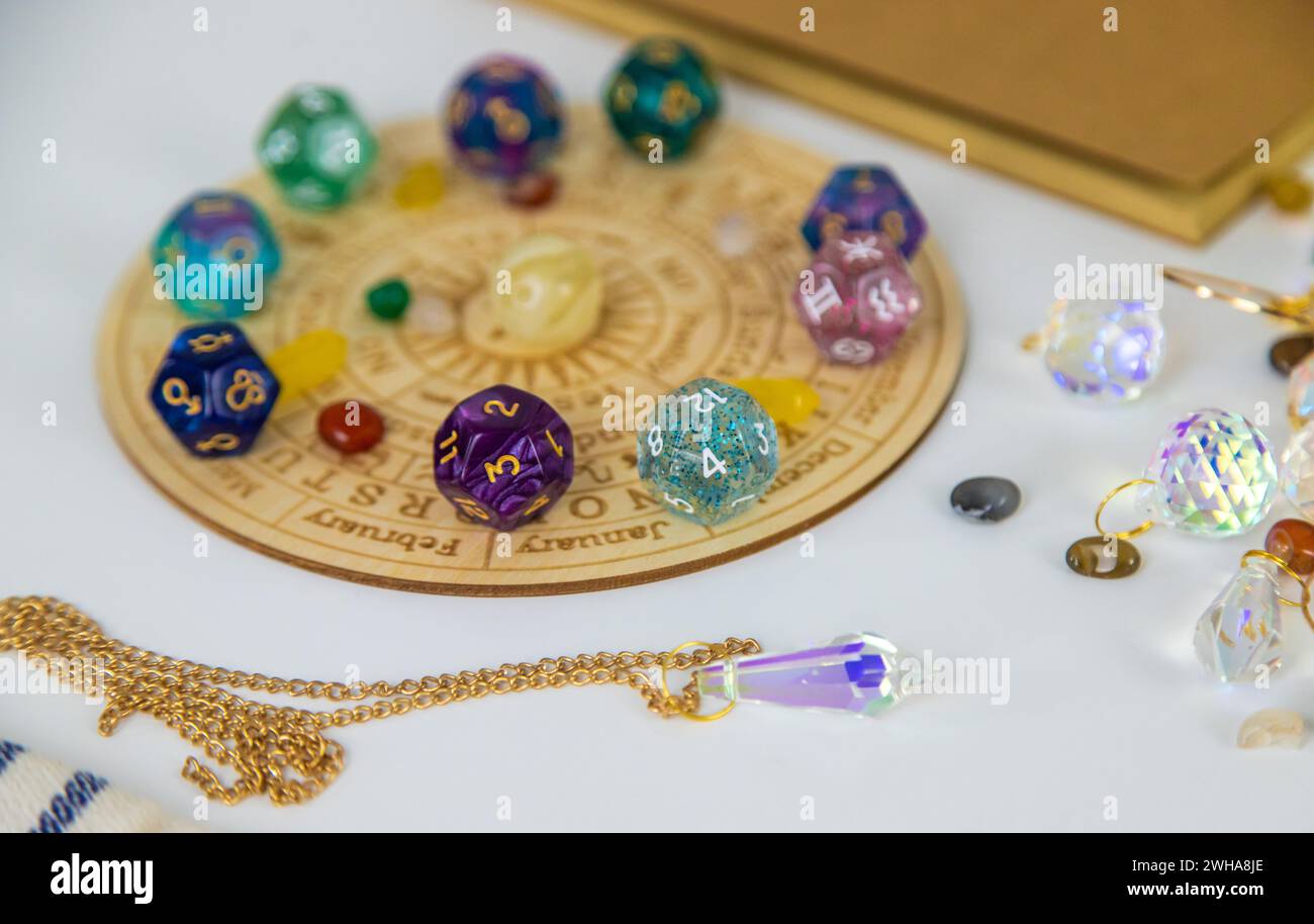 Numerology numbers on the table astrology. Selective focus Stock Photo ...