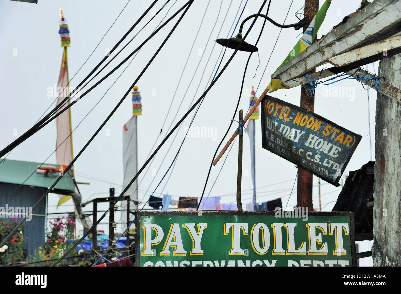 Toilet sign, Mall Road, Darjeeling, West Bengal, India, Asia Stock ...